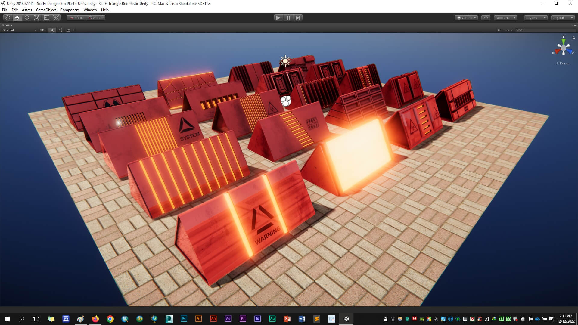 Sci-Fi Triangle Box Plastic 3D Render, Digital Art by ApuArt