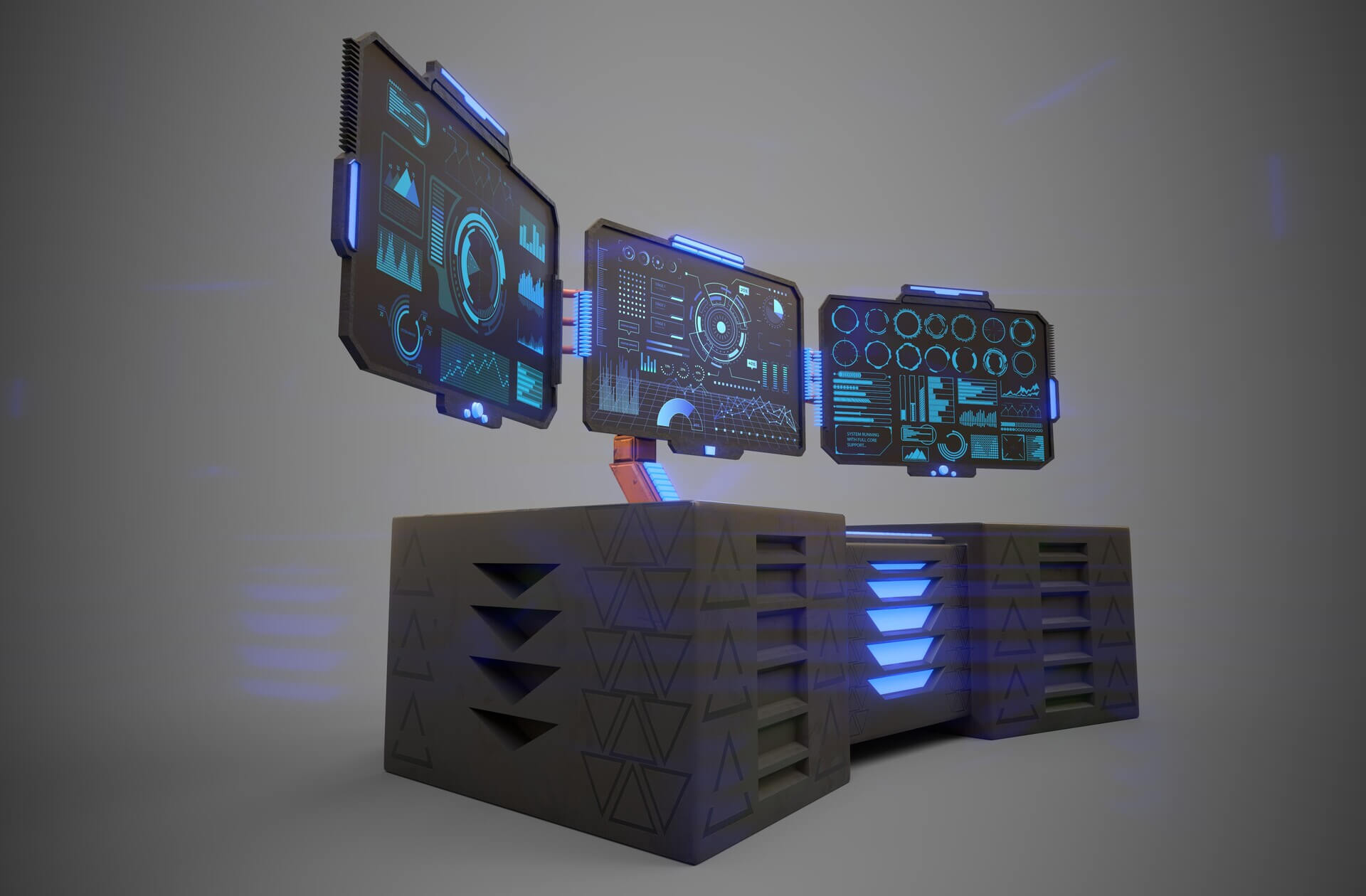 Sci-Fi Workstation 3D Render, Digital Art by ApuArt