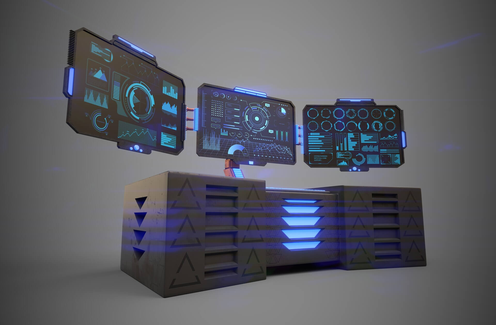 Sci-Fi Workstation 3D Render, Digital Art by ApuArt