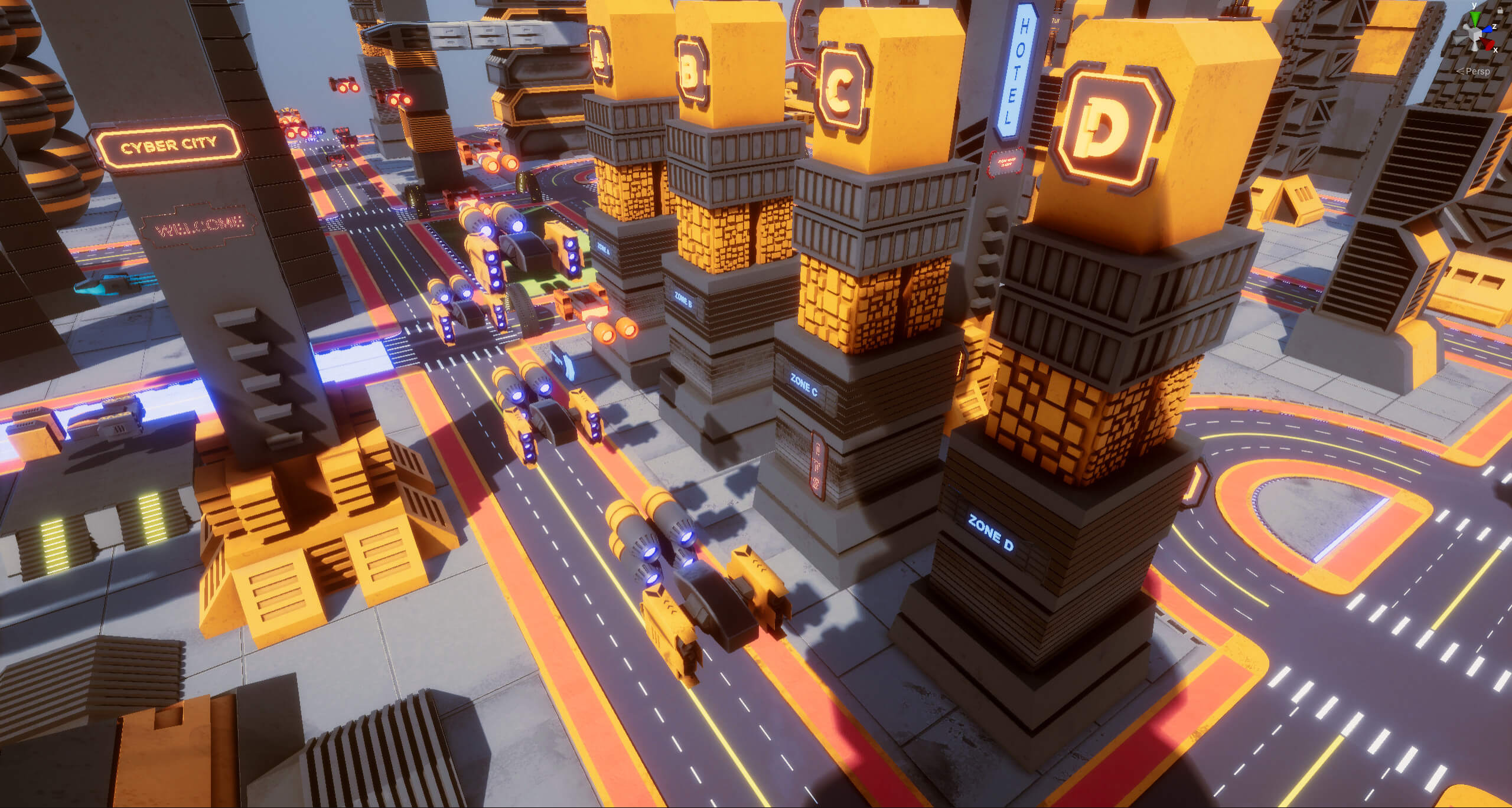 Scifi City Block Level Design 3D Render, Digital Art by ApuArt