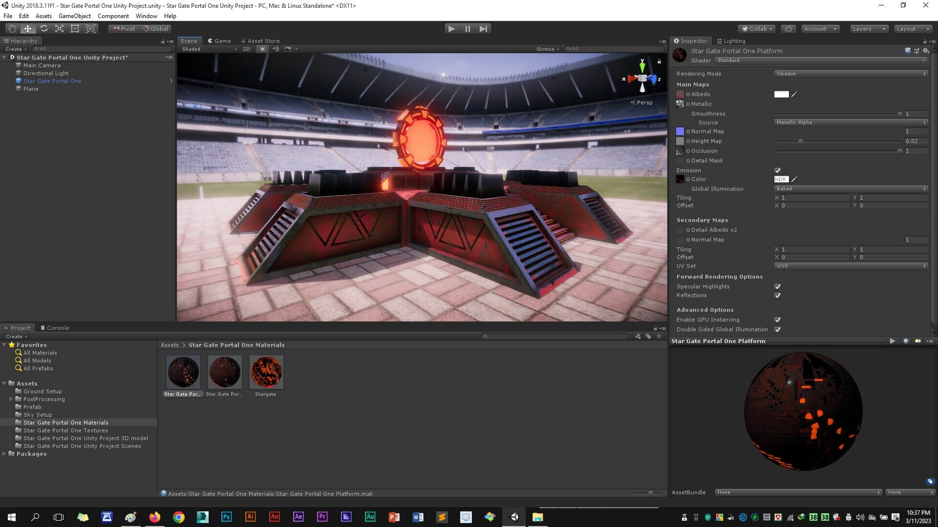 Star Gate Portal One 3D Render, Digital Art by ApuArt