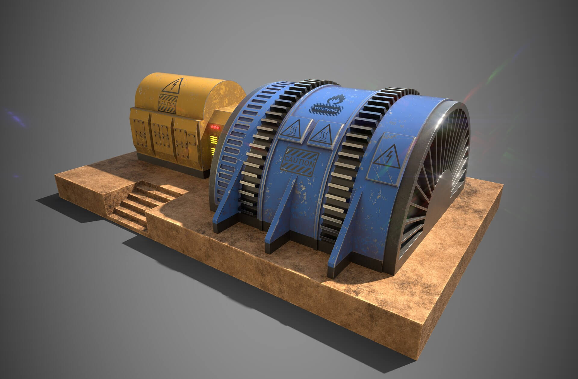 Turbine Generator 3D Render, Digital Art by ApuArt
