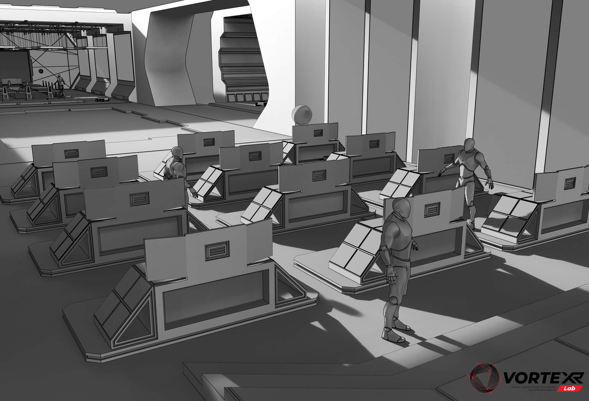 Virtual XR reality sci-fi lab design for Taylors Universi