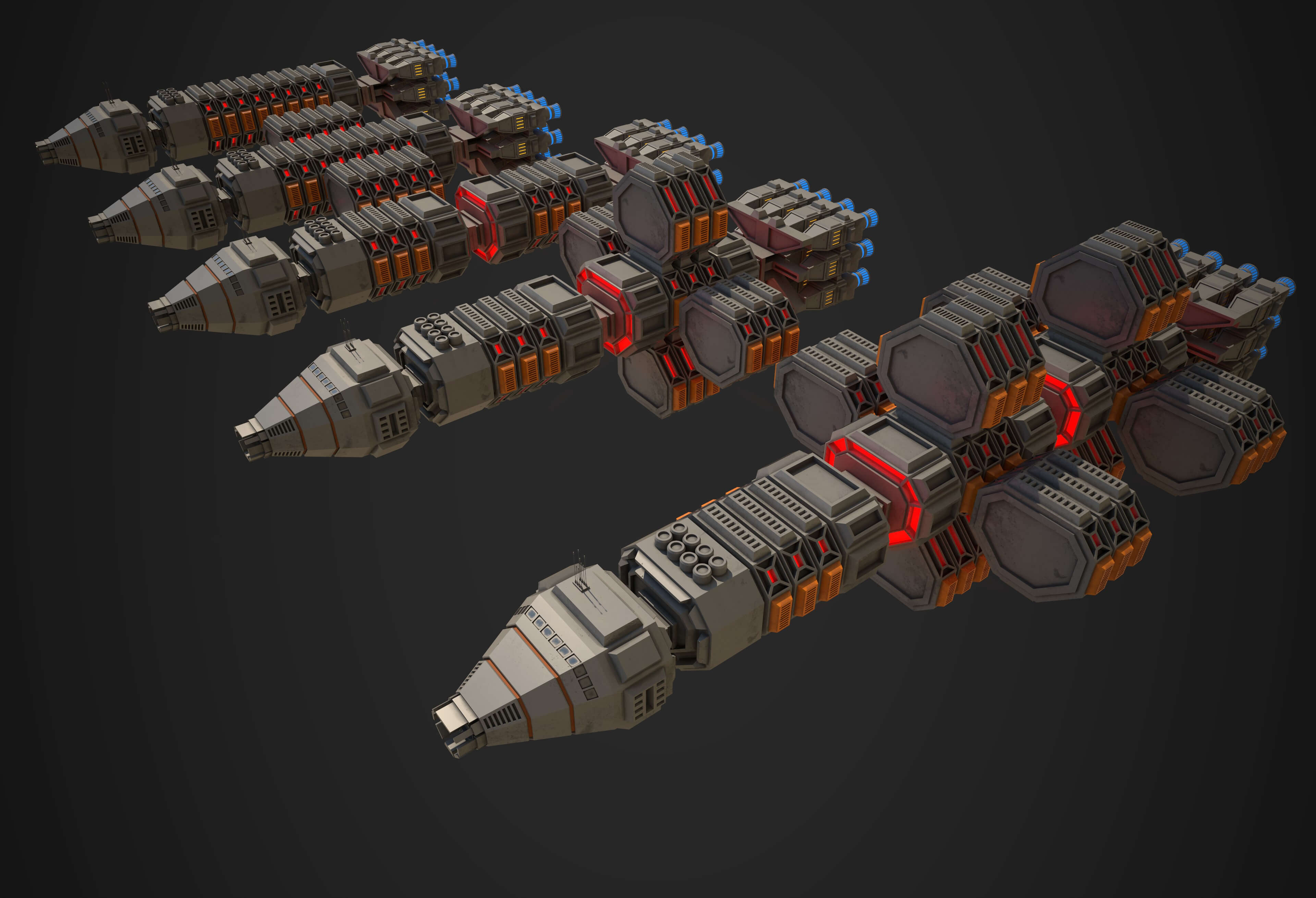 Modular Spaceship One - 3D Model by ApuArt