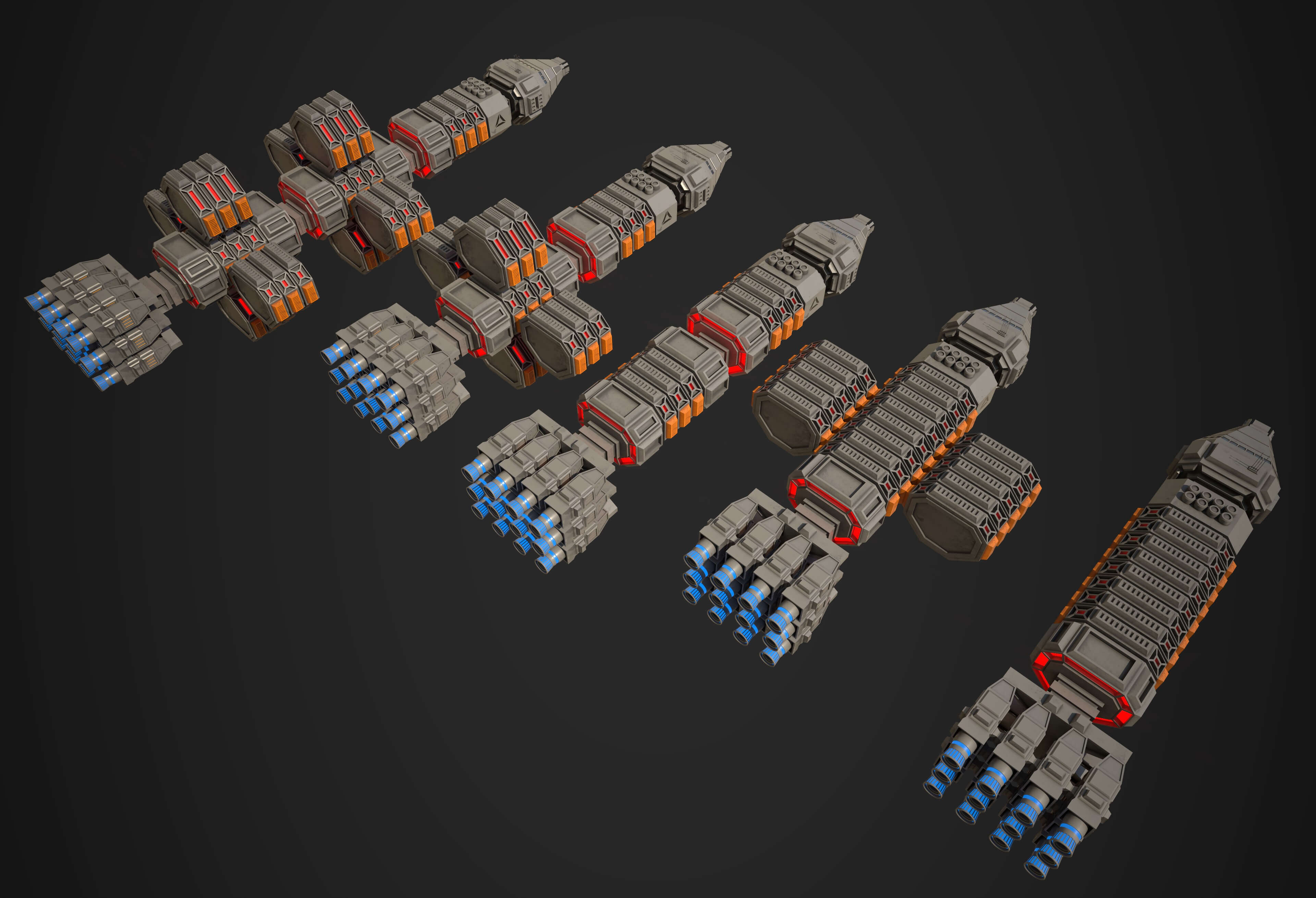 Modular Spaceship One - 3D Model by ApuArt