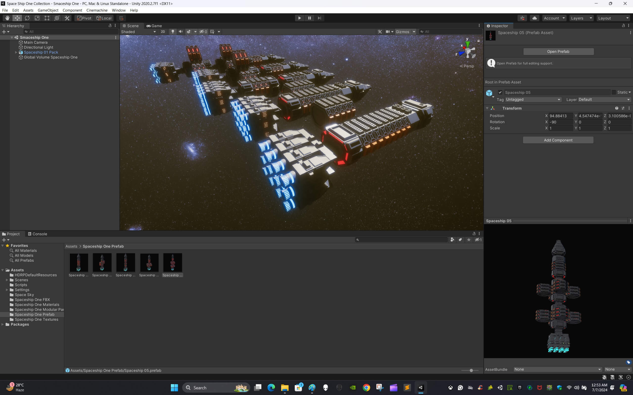 Modular Spaceship One - 3D Model by ApuArt