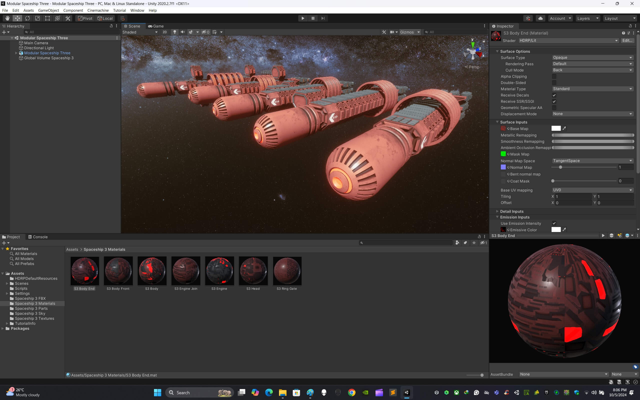 Modular Spaceship Three - 3D Model by ApuArt