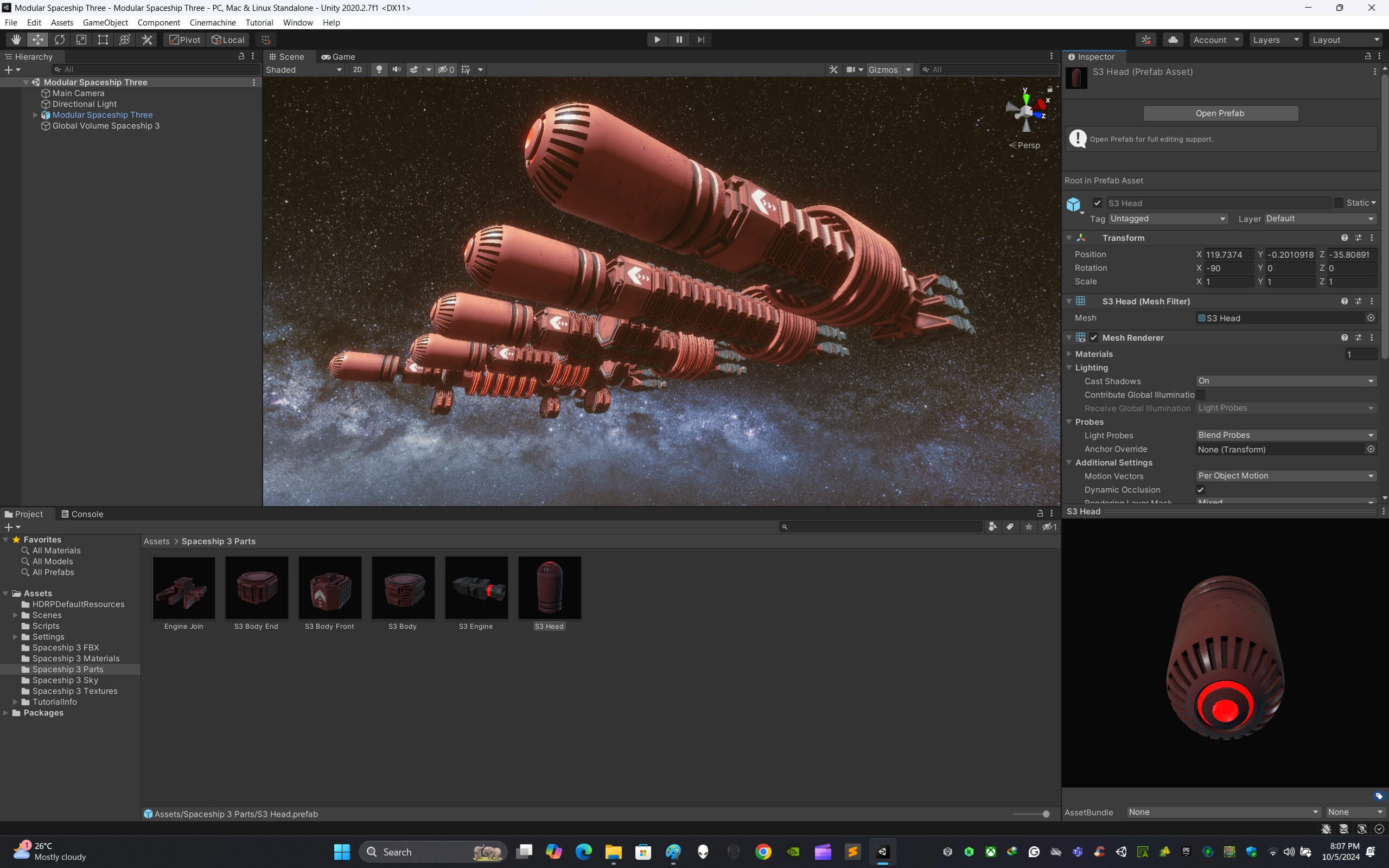 Modular Spaceship Three - 3D Model by ApuArt