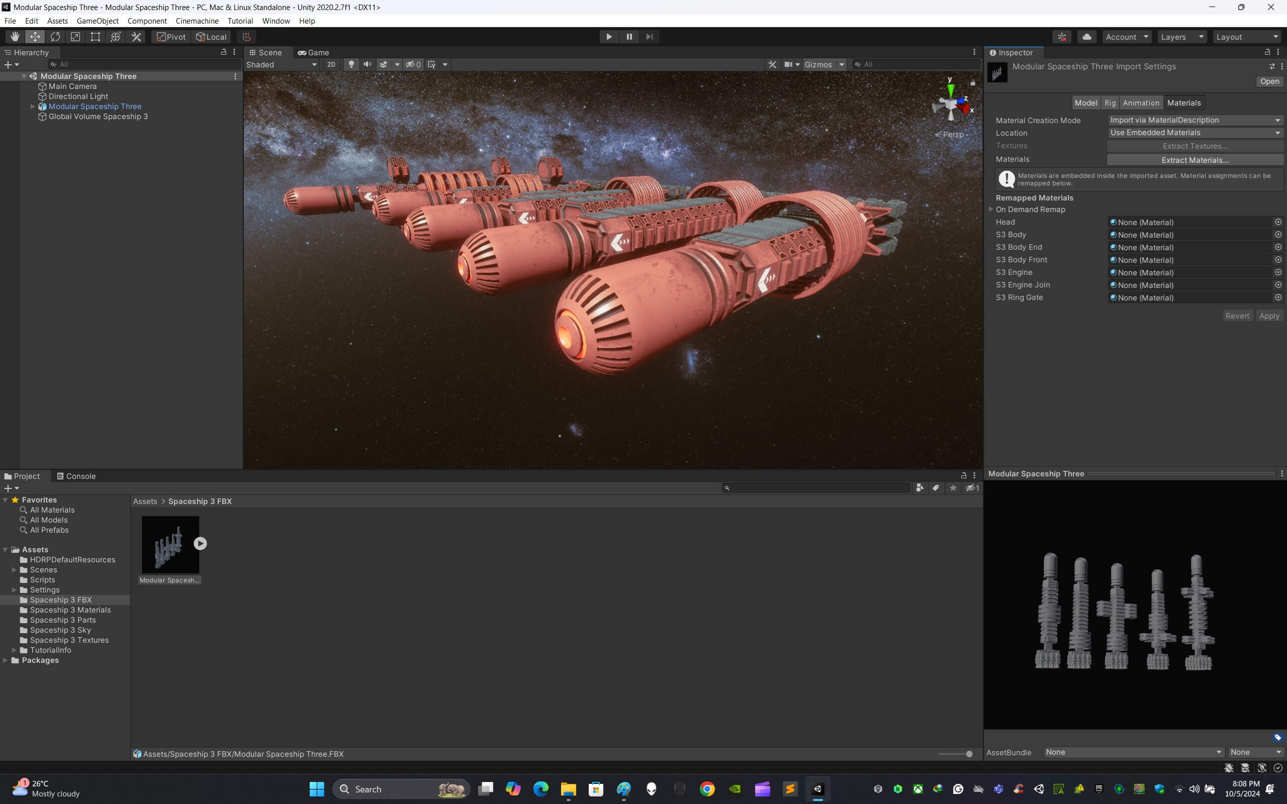 Modular Spaceship Three - 3D Model by ApuArt