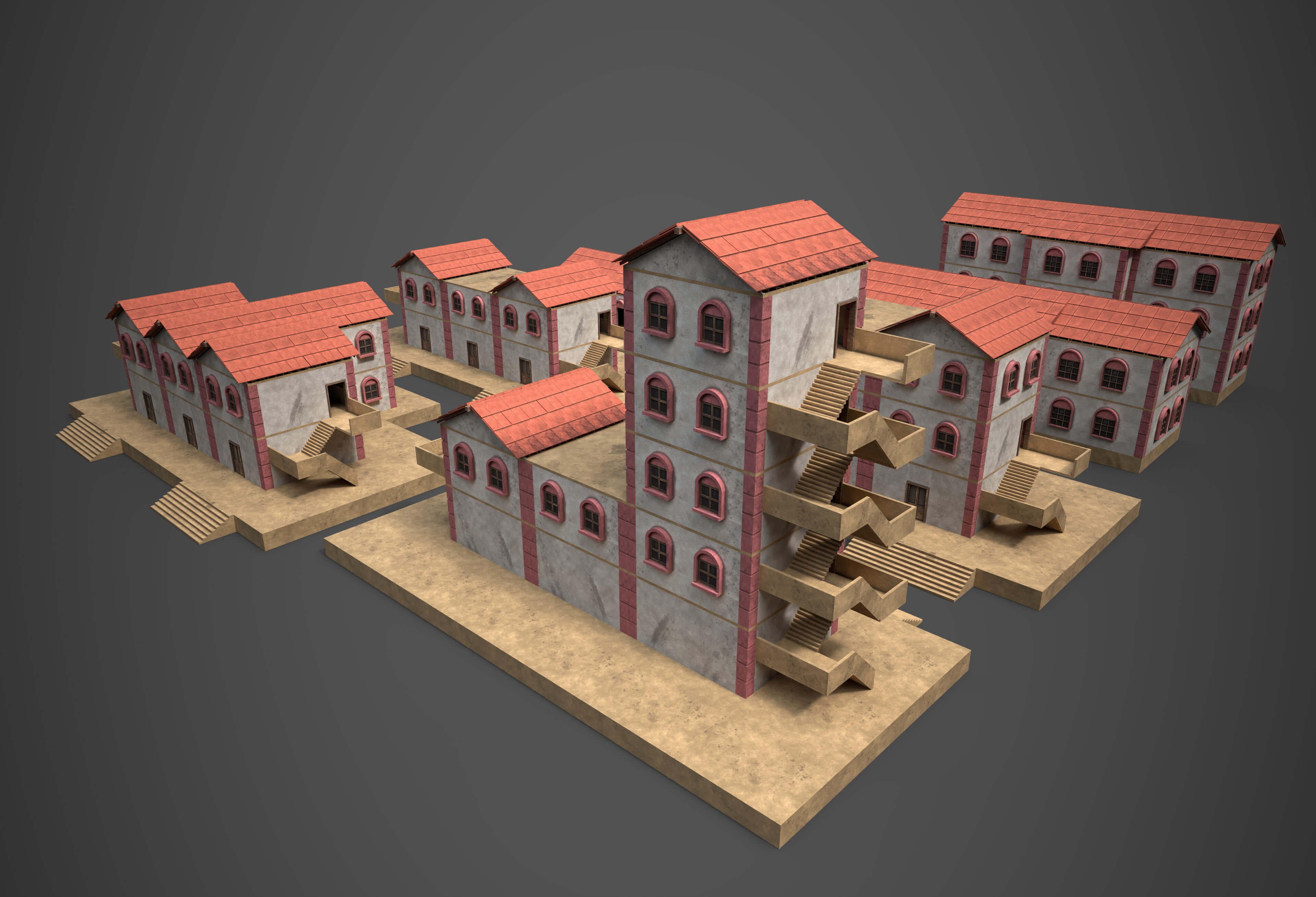 Modular Station Buildings - 3D Model by ApuArt