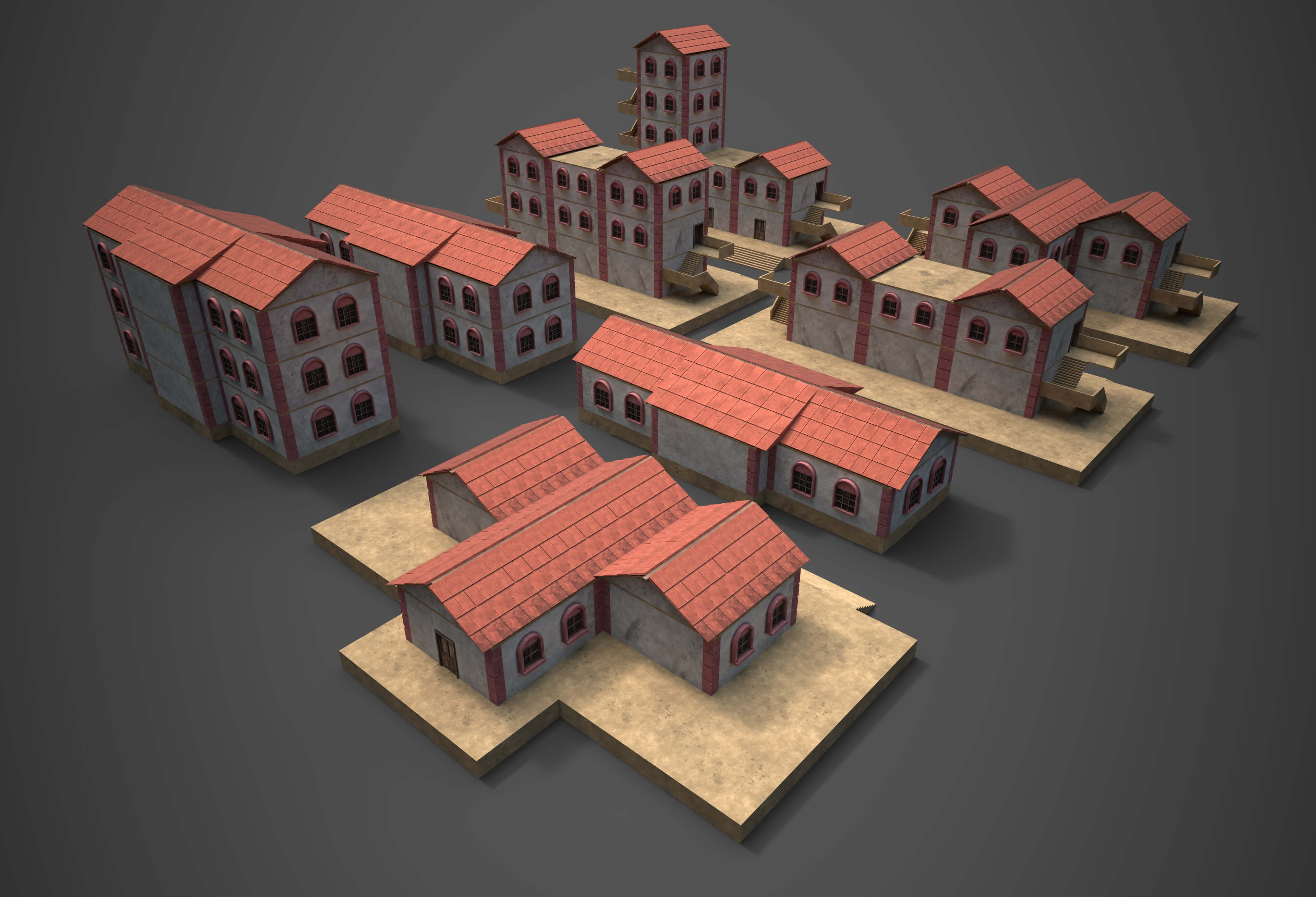 Modular Station Buildings - 3D Model by ApuArt