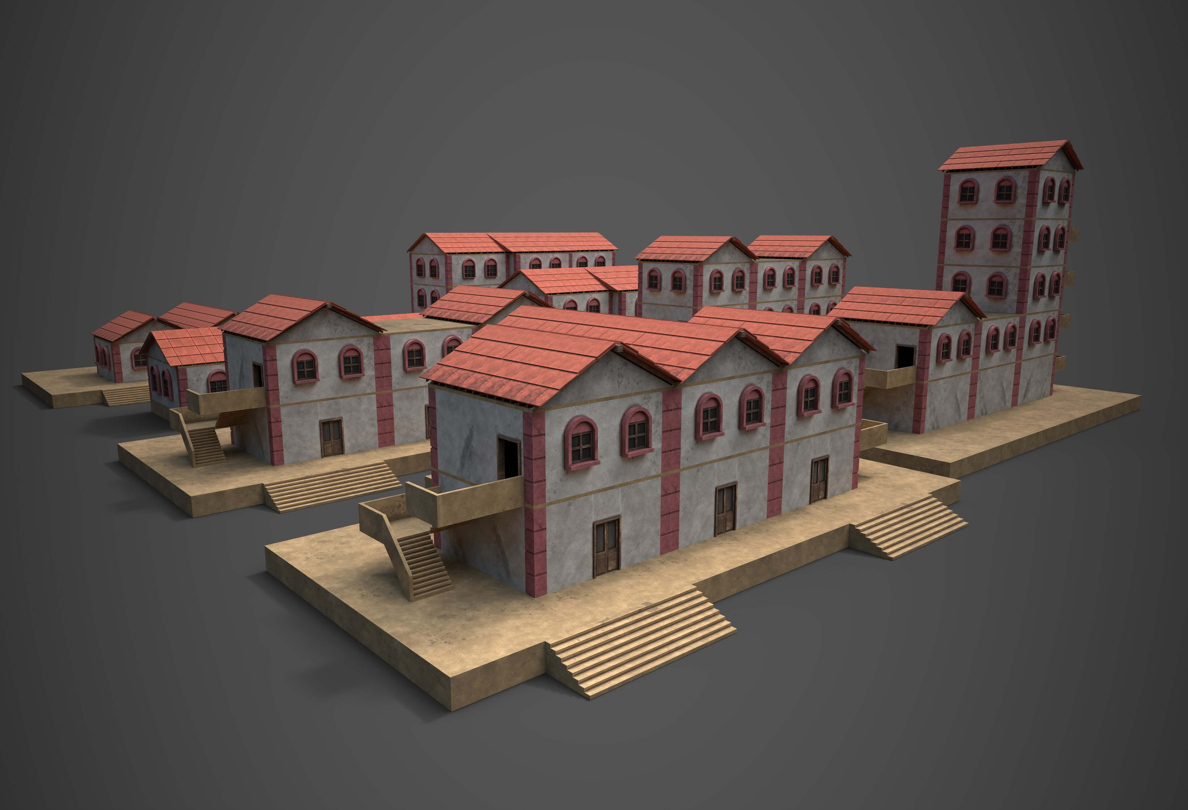 Modular Station Buildings - 3D Model by ApuArt