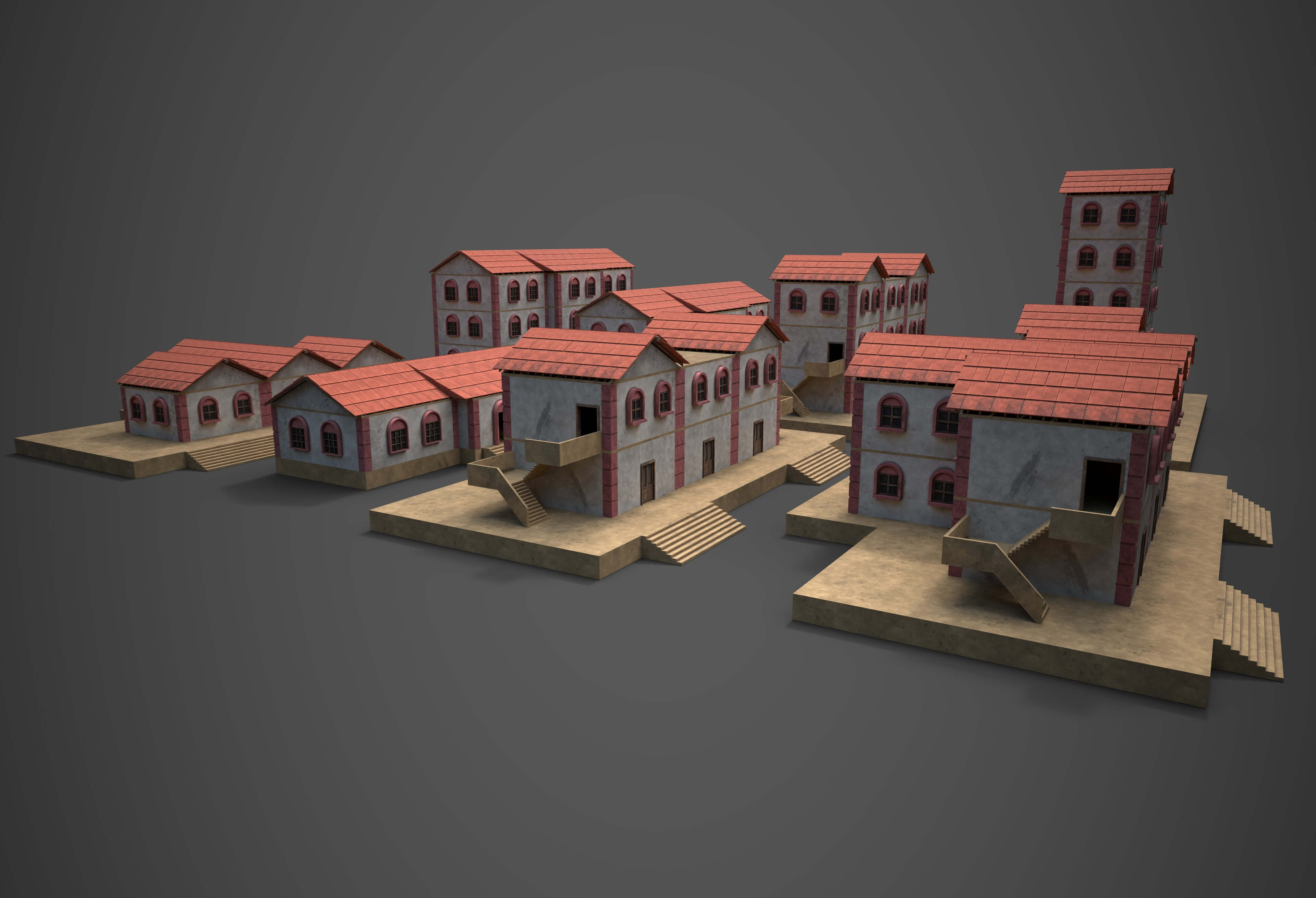 Modular Station Buildings - 3D Model by ApuArt