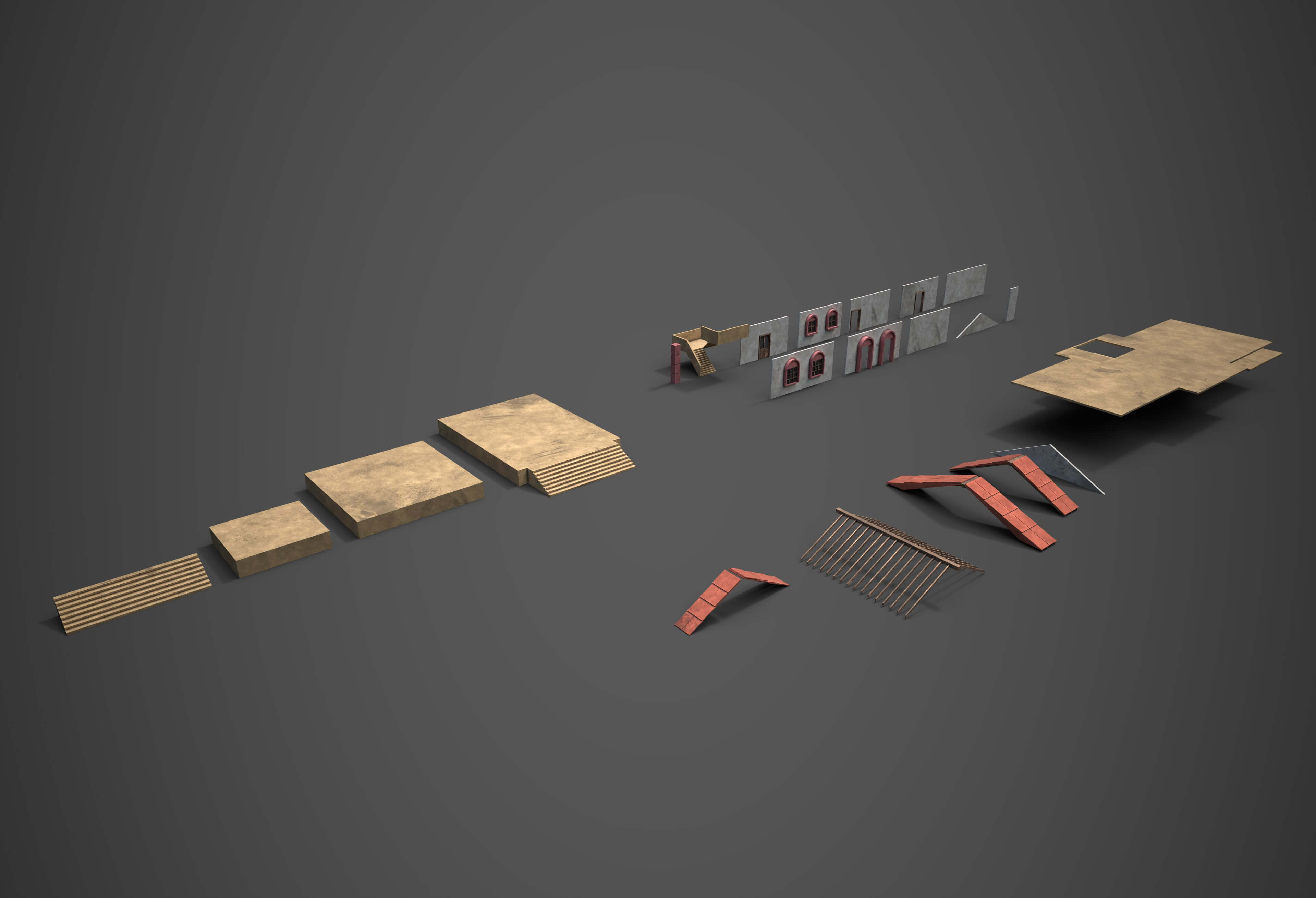 Modular Station Buildings - 3D Model by ApuArt