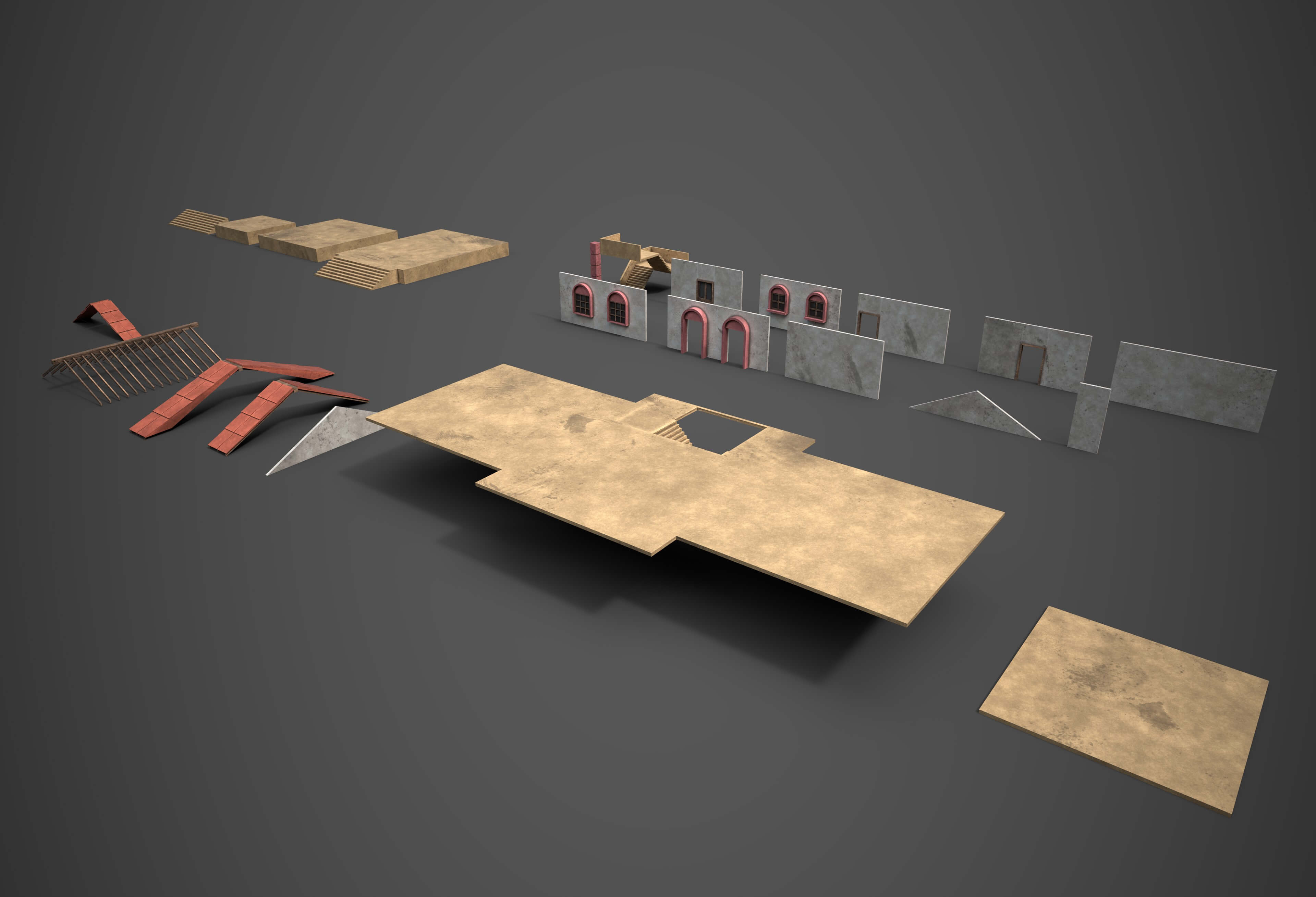 Modular Station Buildings - 3D Model by ApuArt