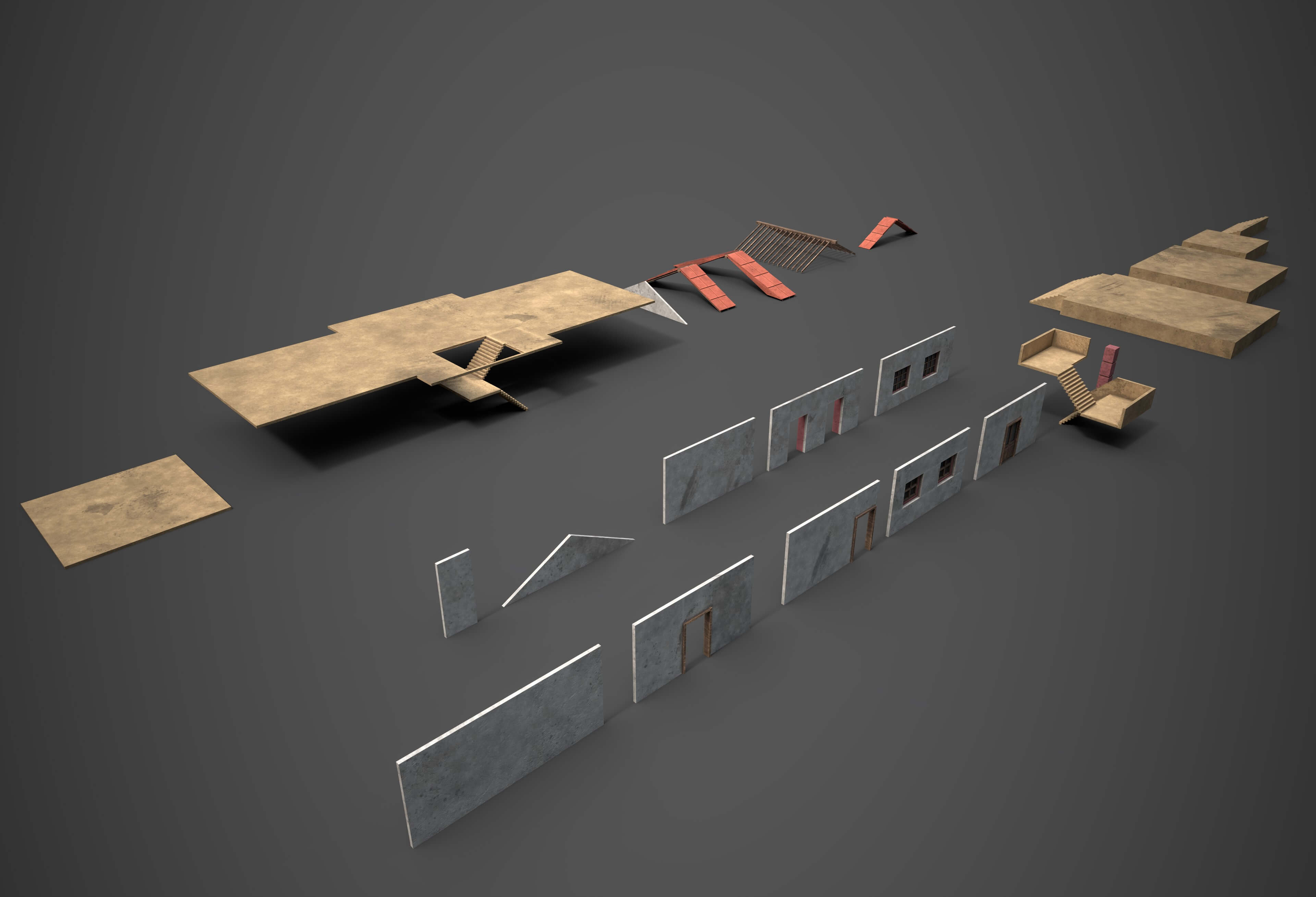 Modular Station Buildings - 3D Model by ApuArt