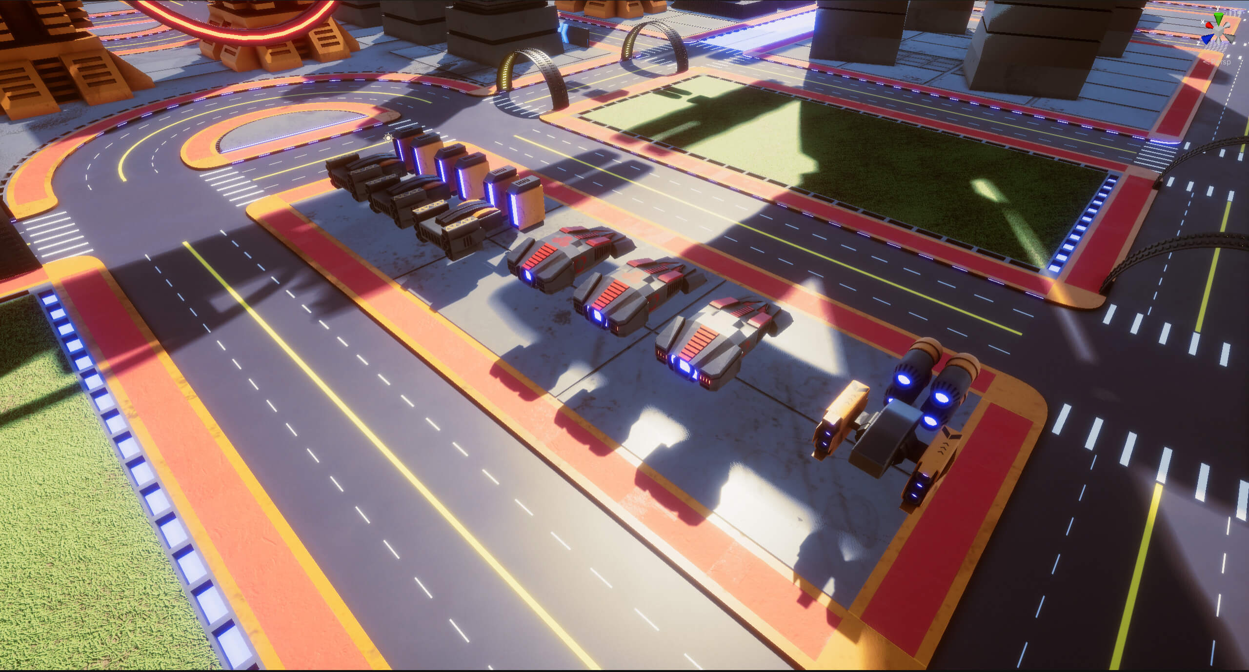 Sci-Fi City Block Level Design 3D Model by ApuArt