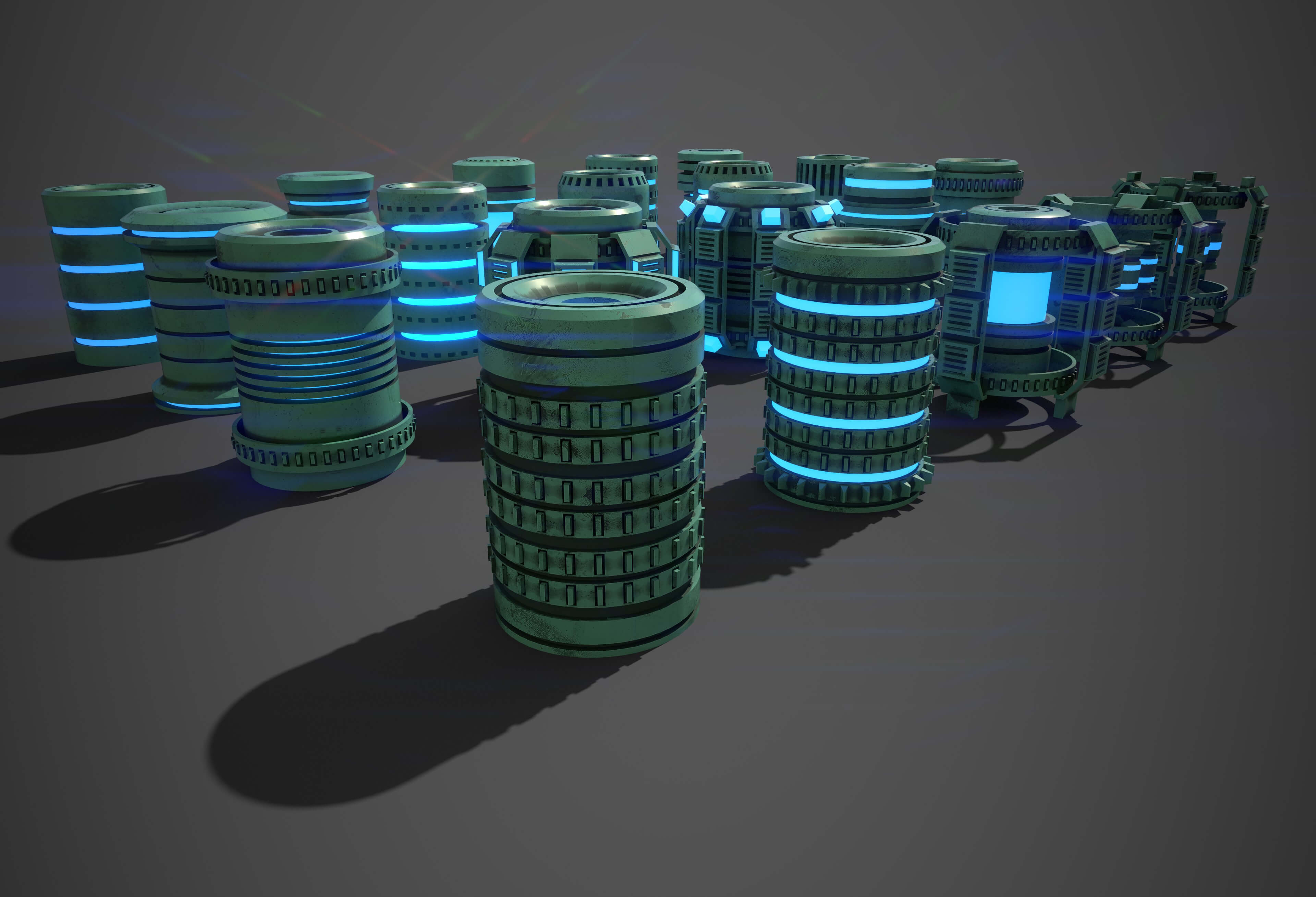 Sci-Fi Cylinder Version One 3D Model by ApuArt