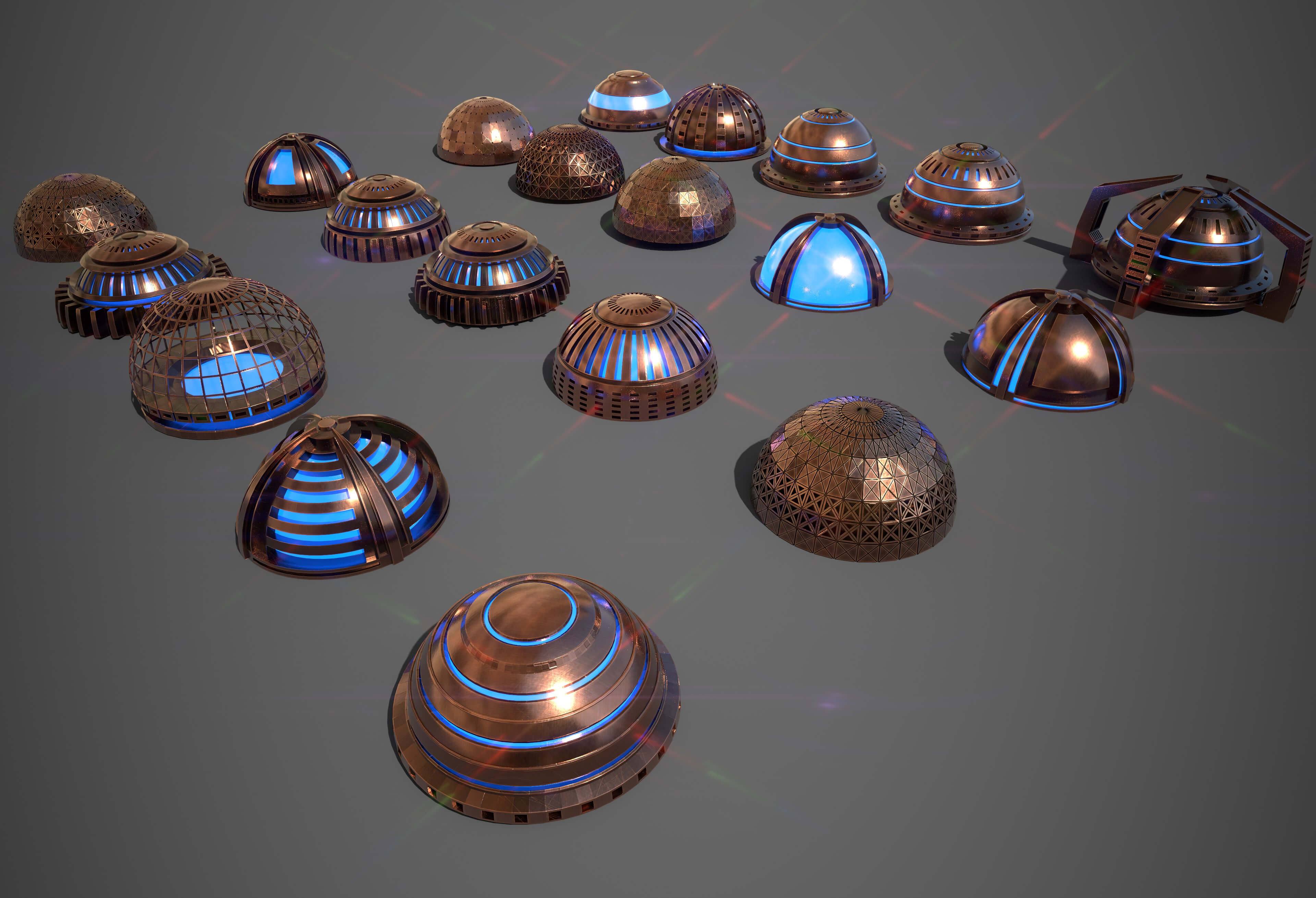 Sci-Fi Dome Collection 3D Model by ApuArt