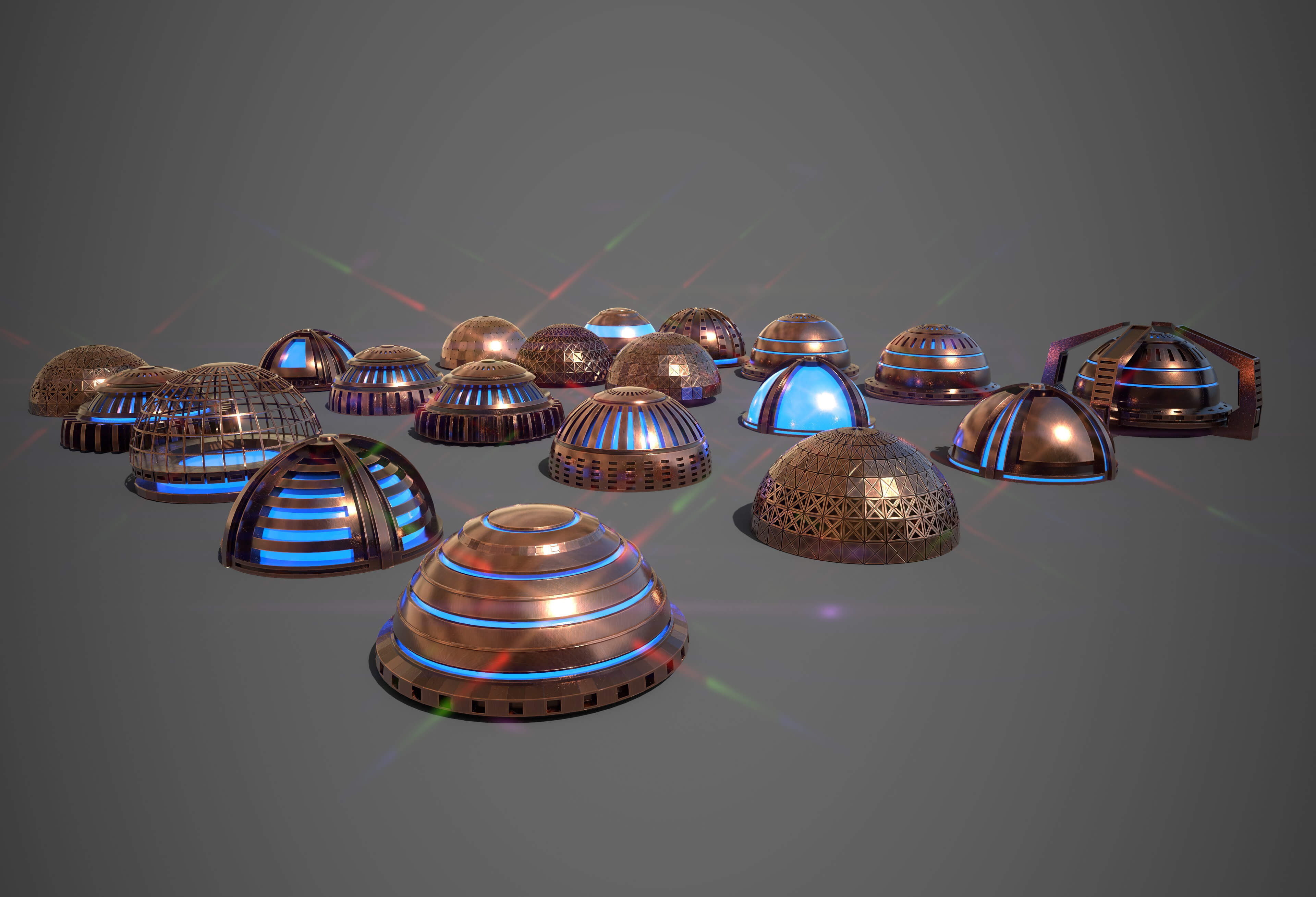 Sci-Fi Dome Collection 3D Model by ApuArt