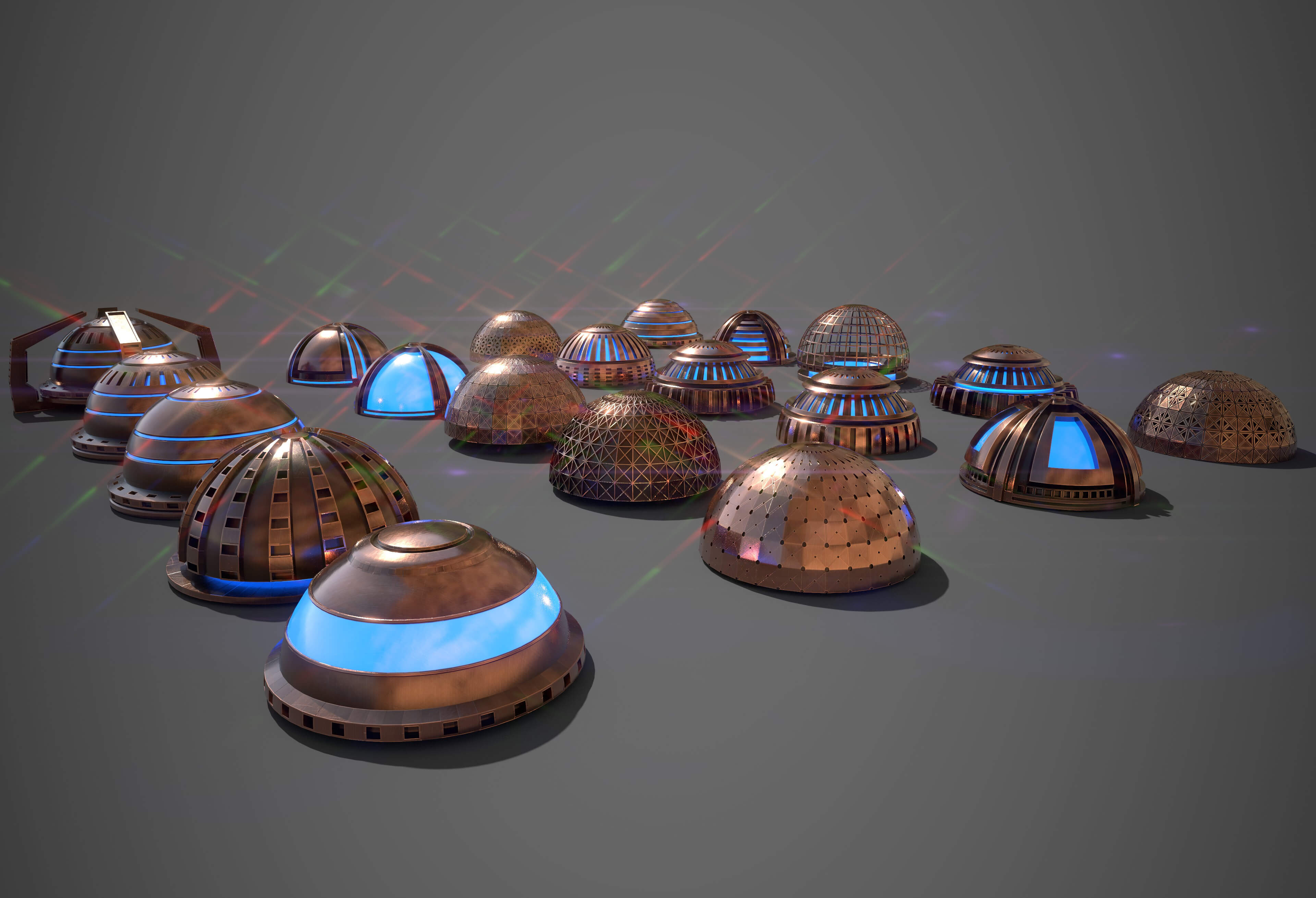 Sci-Fi Dome Collection 3D Model by ApuArt
