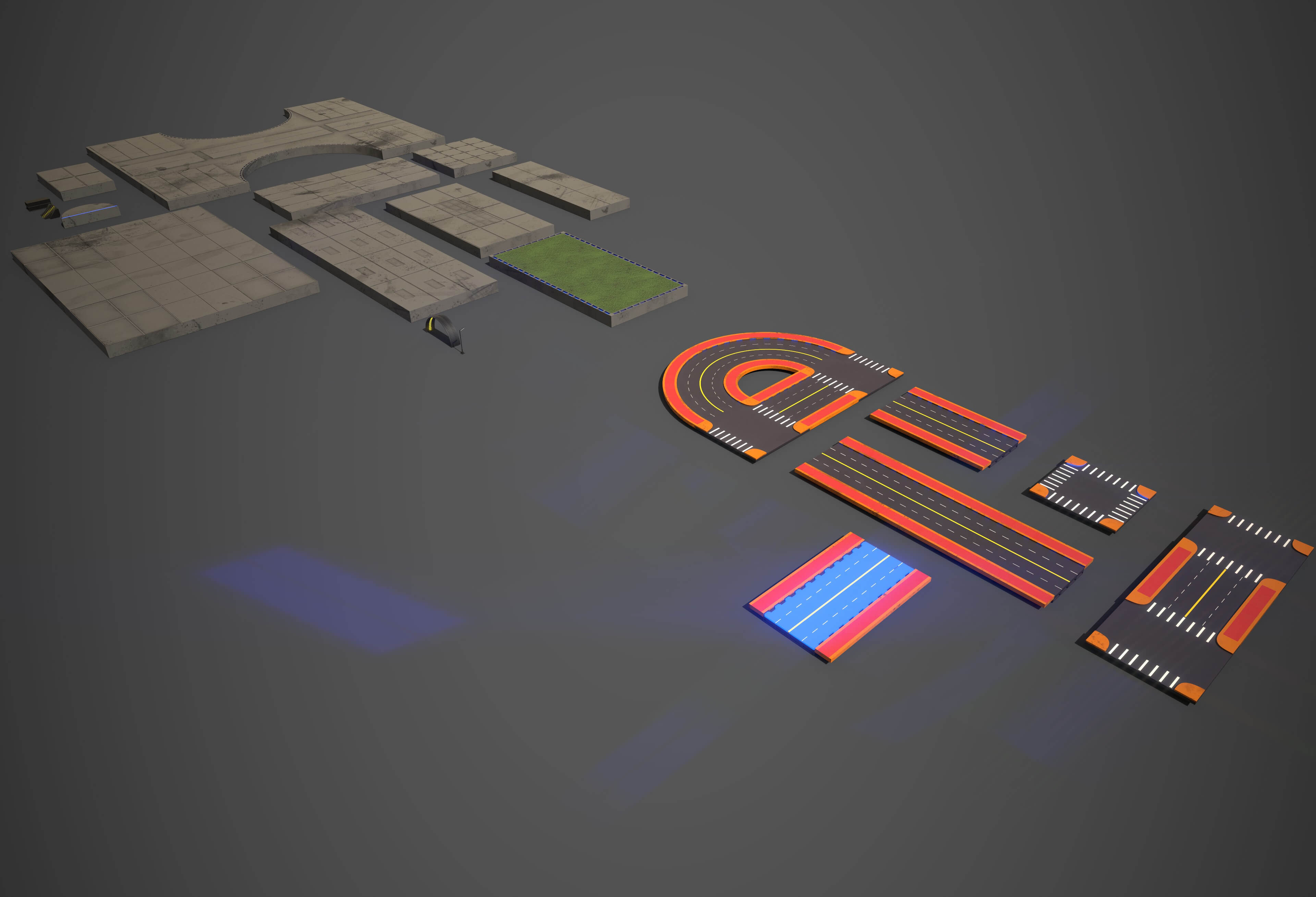 Sci-Fi Modular Road Pack 3D Model by ApuArt