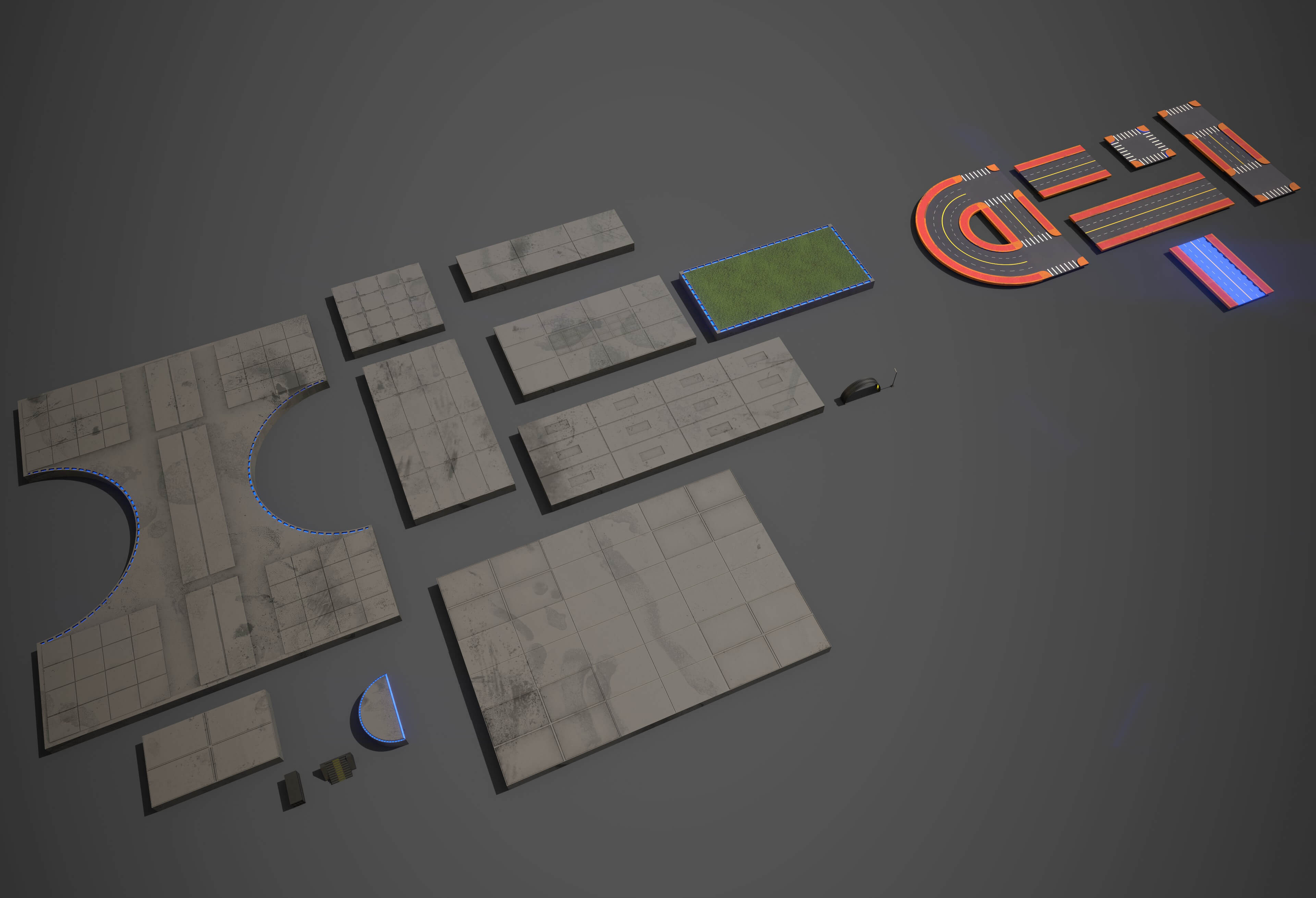 Sci-Fi Modular Road Pack 3D Model by ApuArt