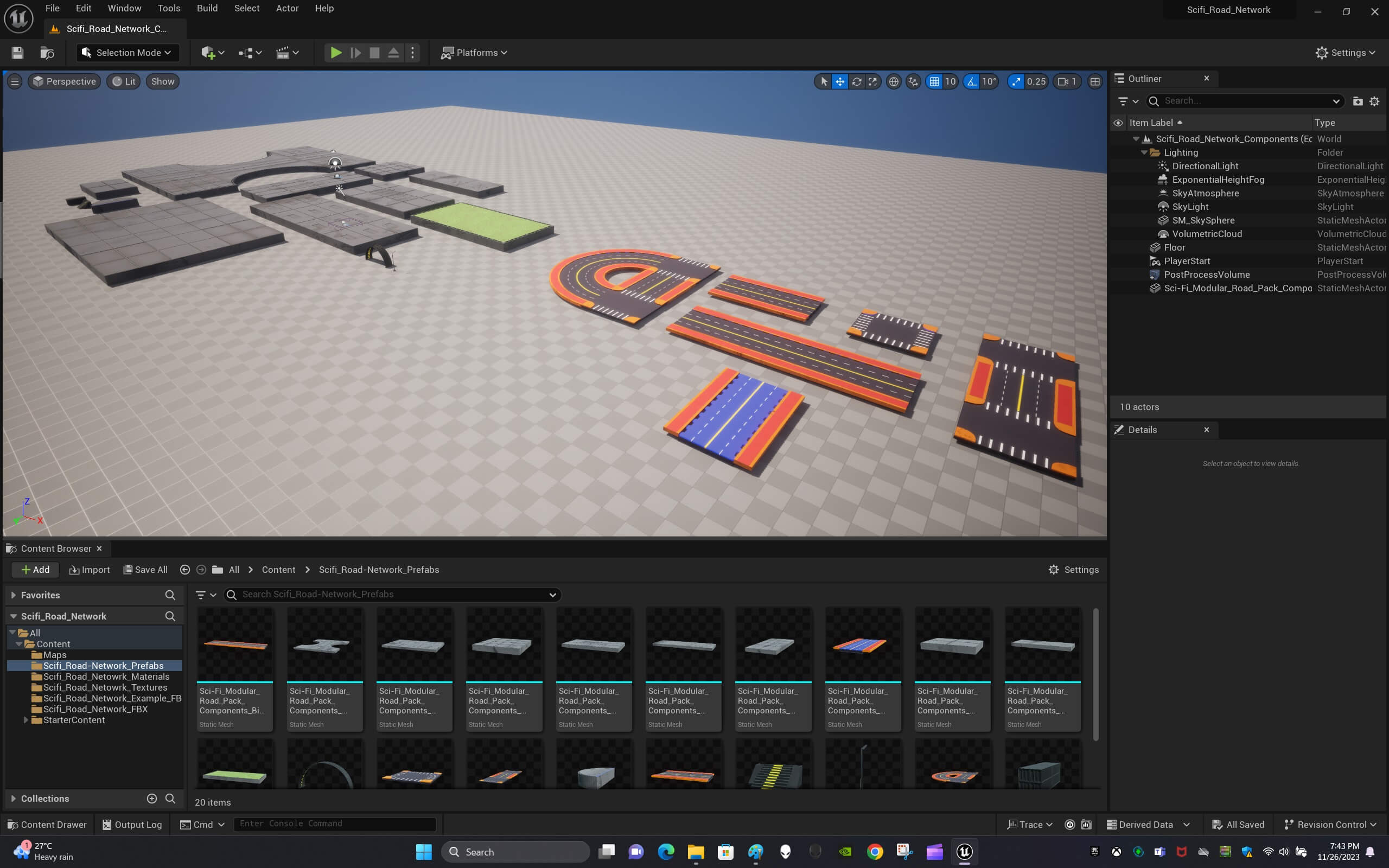 Sci-Fi Modular Road Pack 3D Model by ApuArt