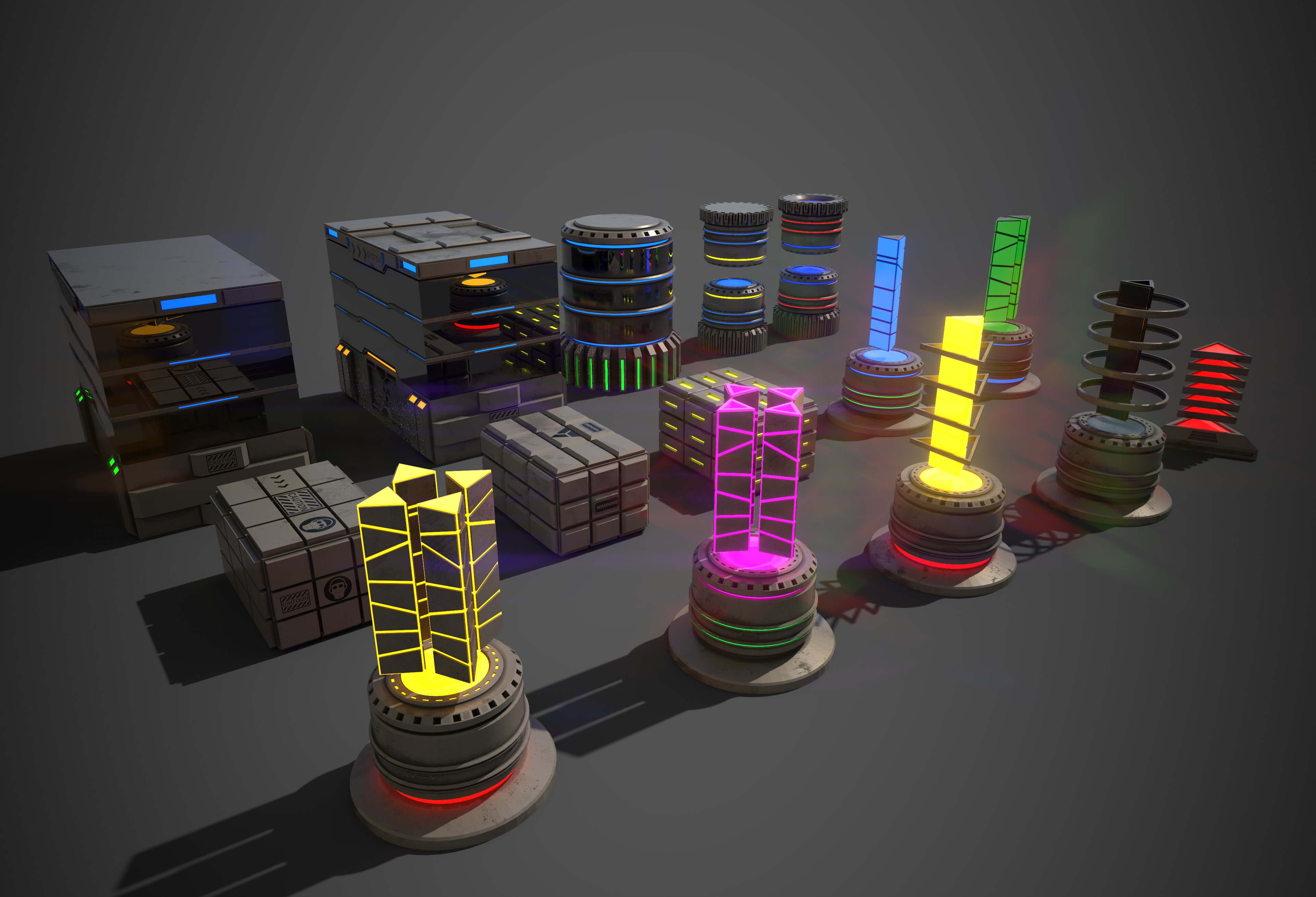 Sci-Fi Props Collection One 3D Model by ApuArt