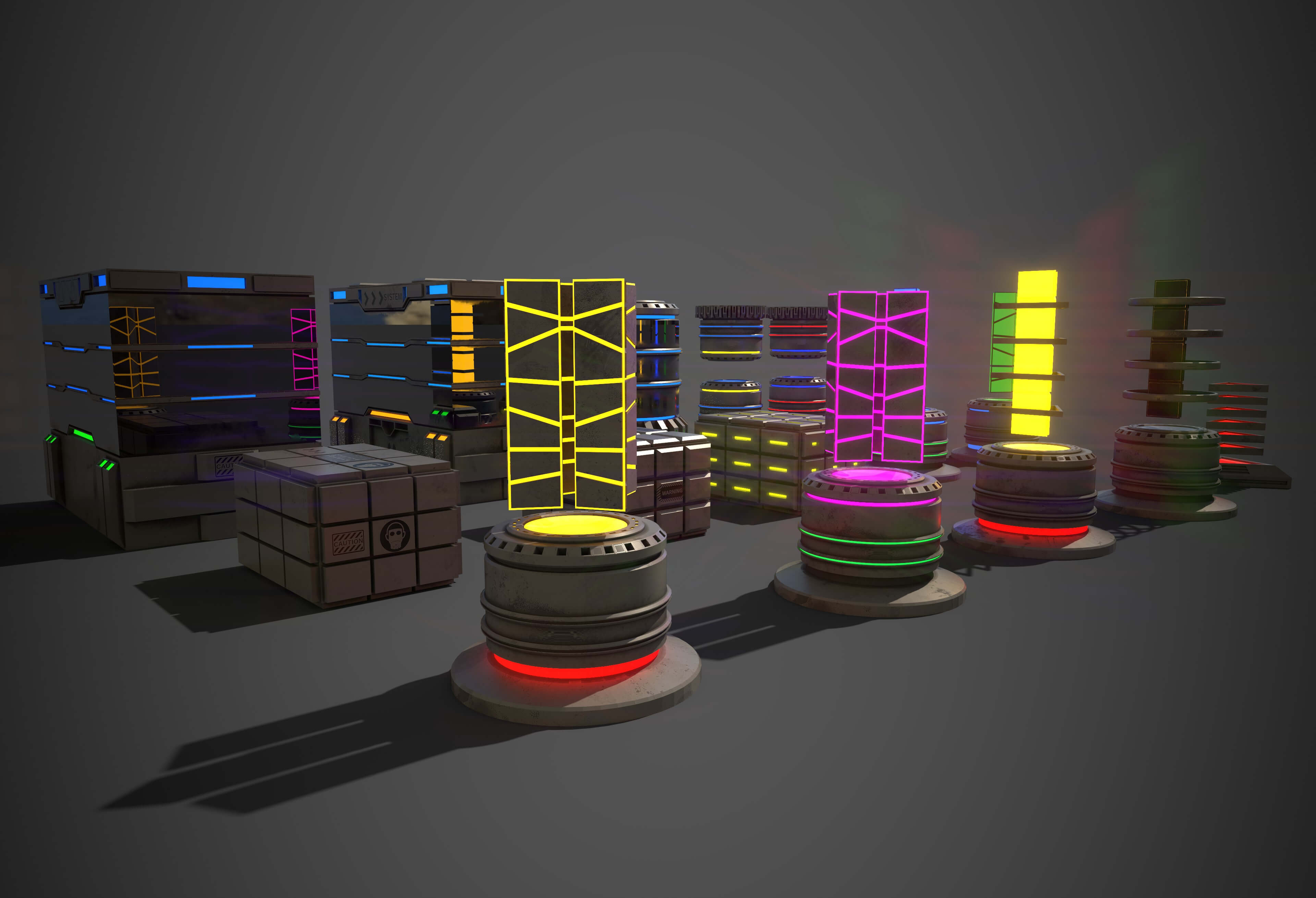 Sci-Fi Props Collection One 3D Model by ApuArt