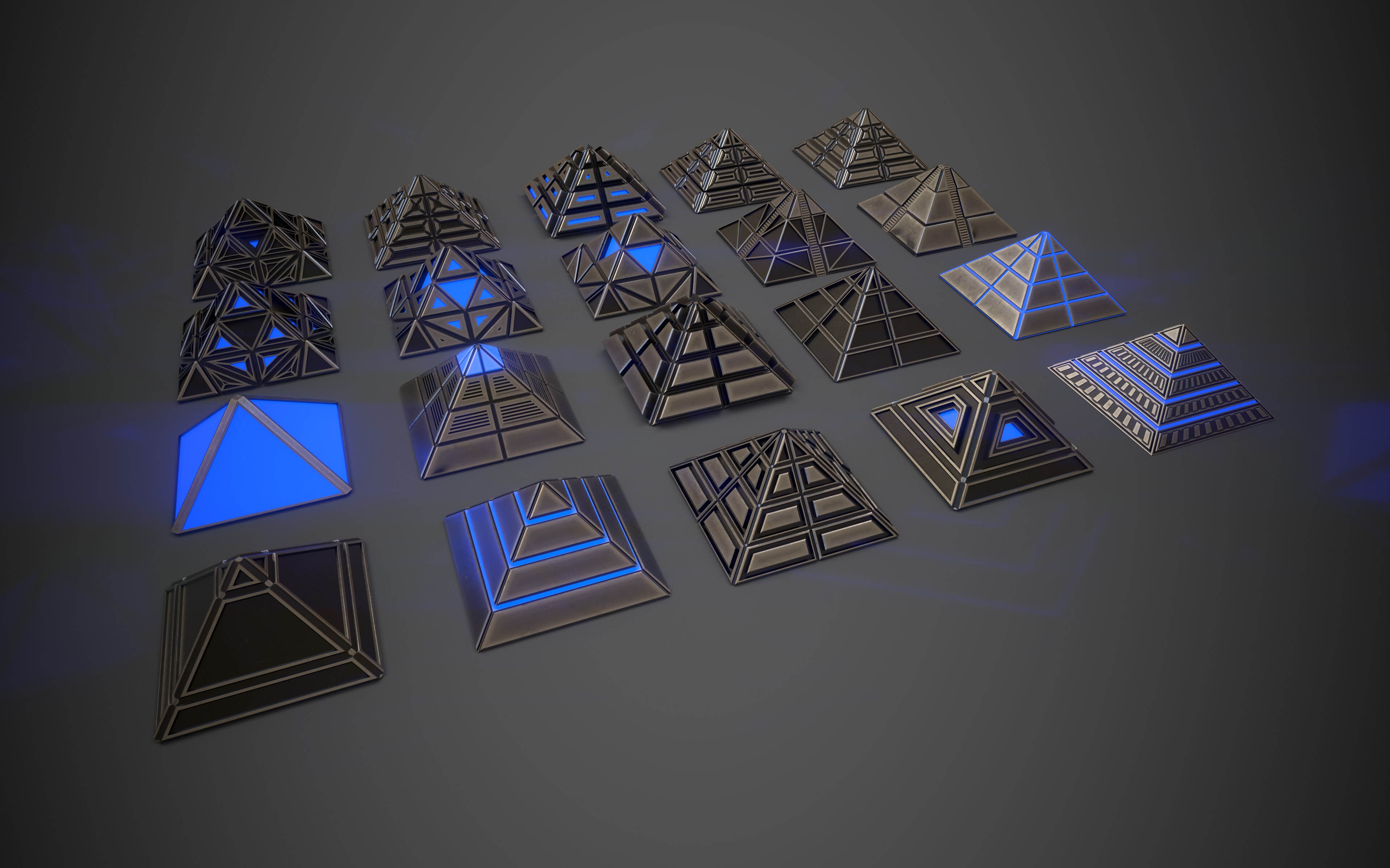 Sci-Fi Pyramid Metal 3D Model by ApuArt