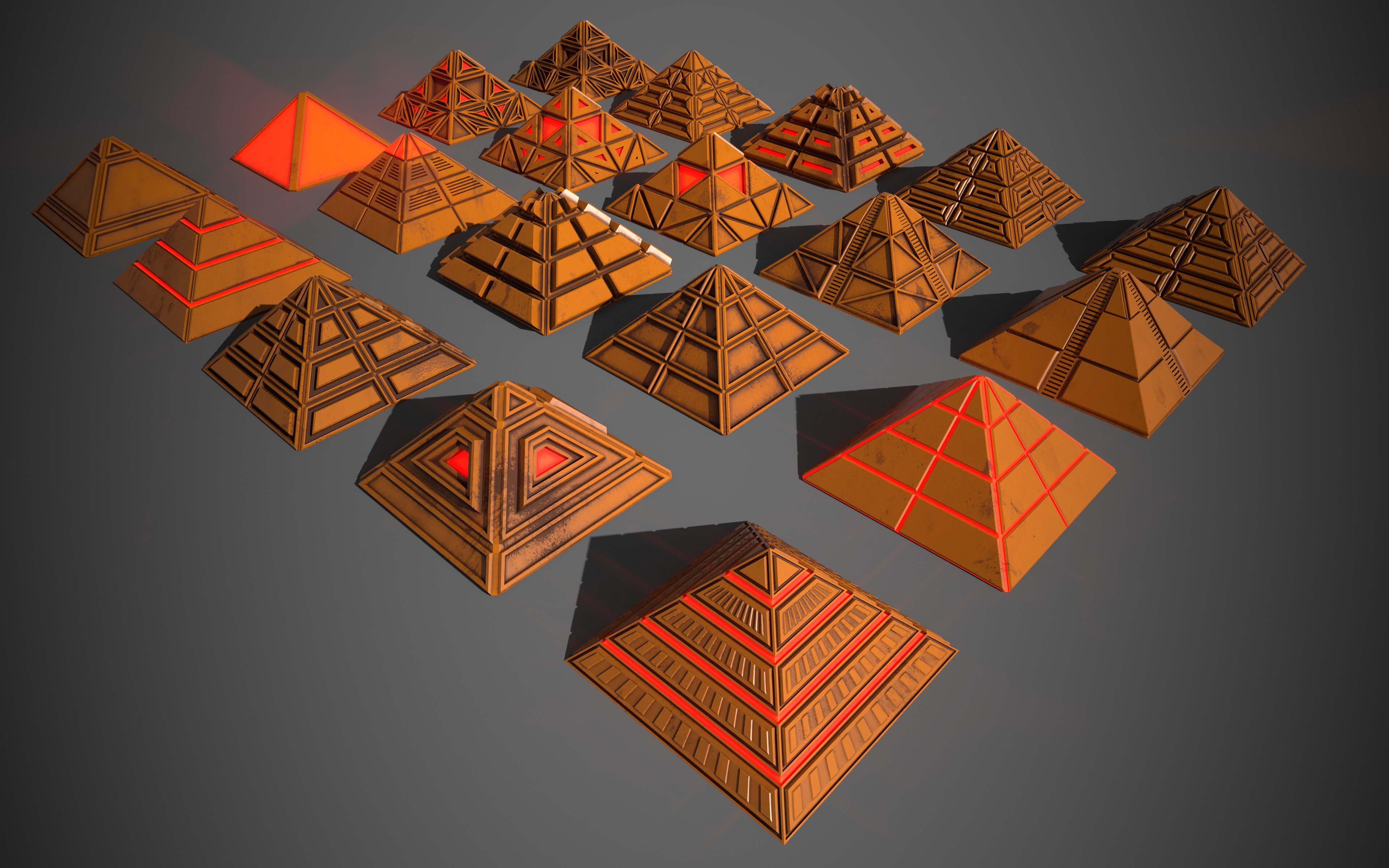 Sci-Fi Pyramid Plastic 3D Model by ApuArt