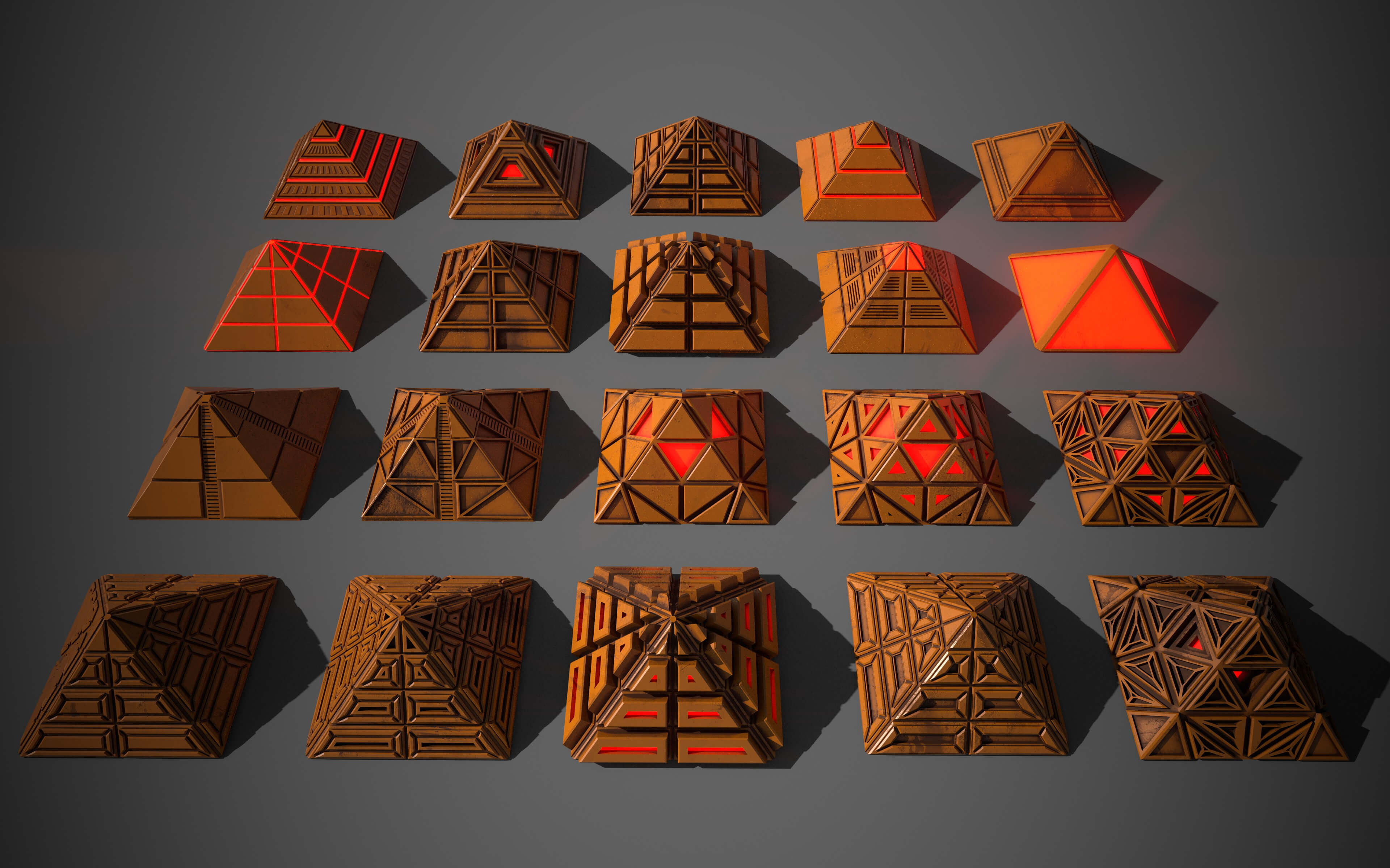 Sci-Fi Pyramid Plastic 3D Model by ApuArt