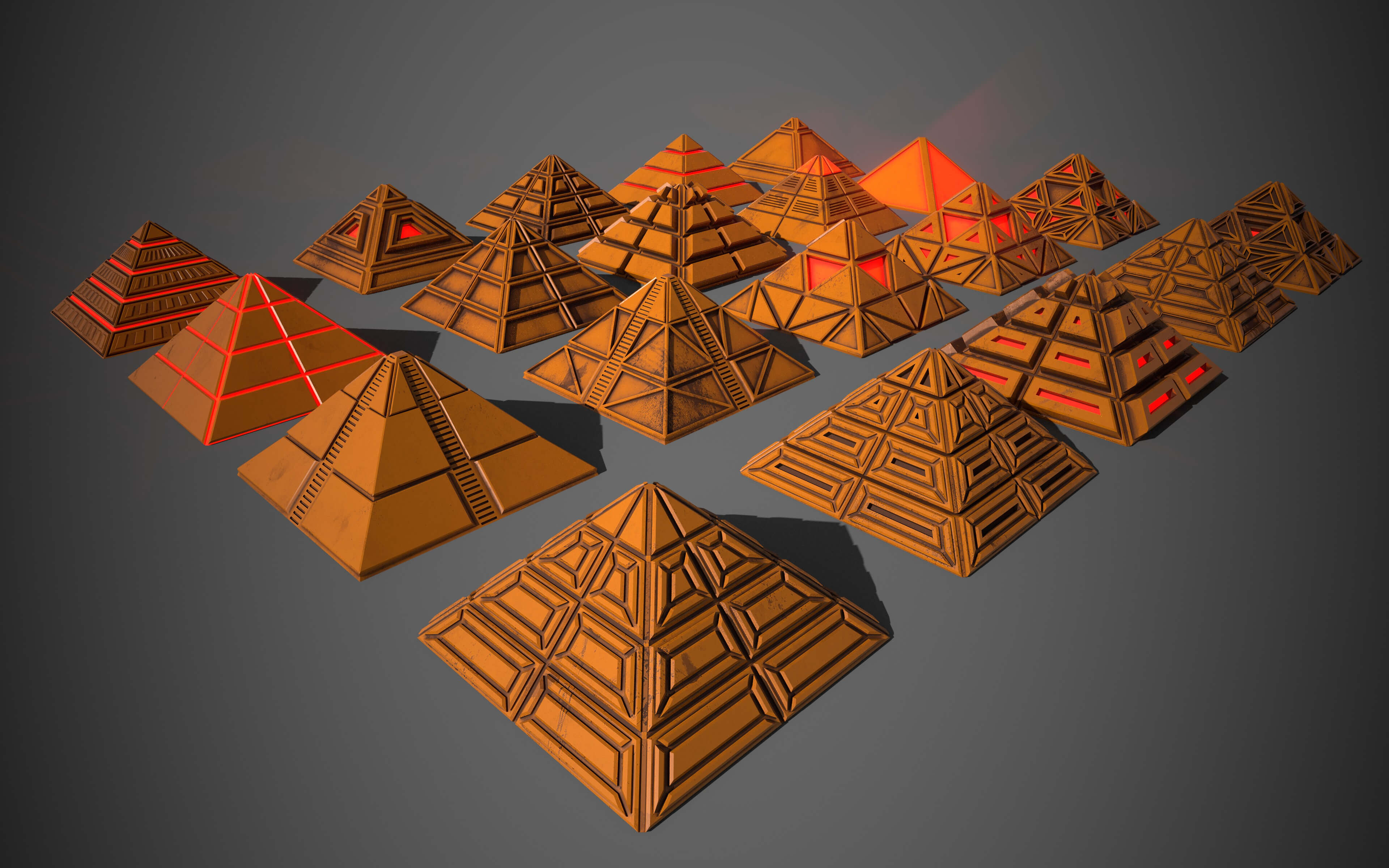 Sci-Fi Pyramid Plastic 3D Model by ApuArt