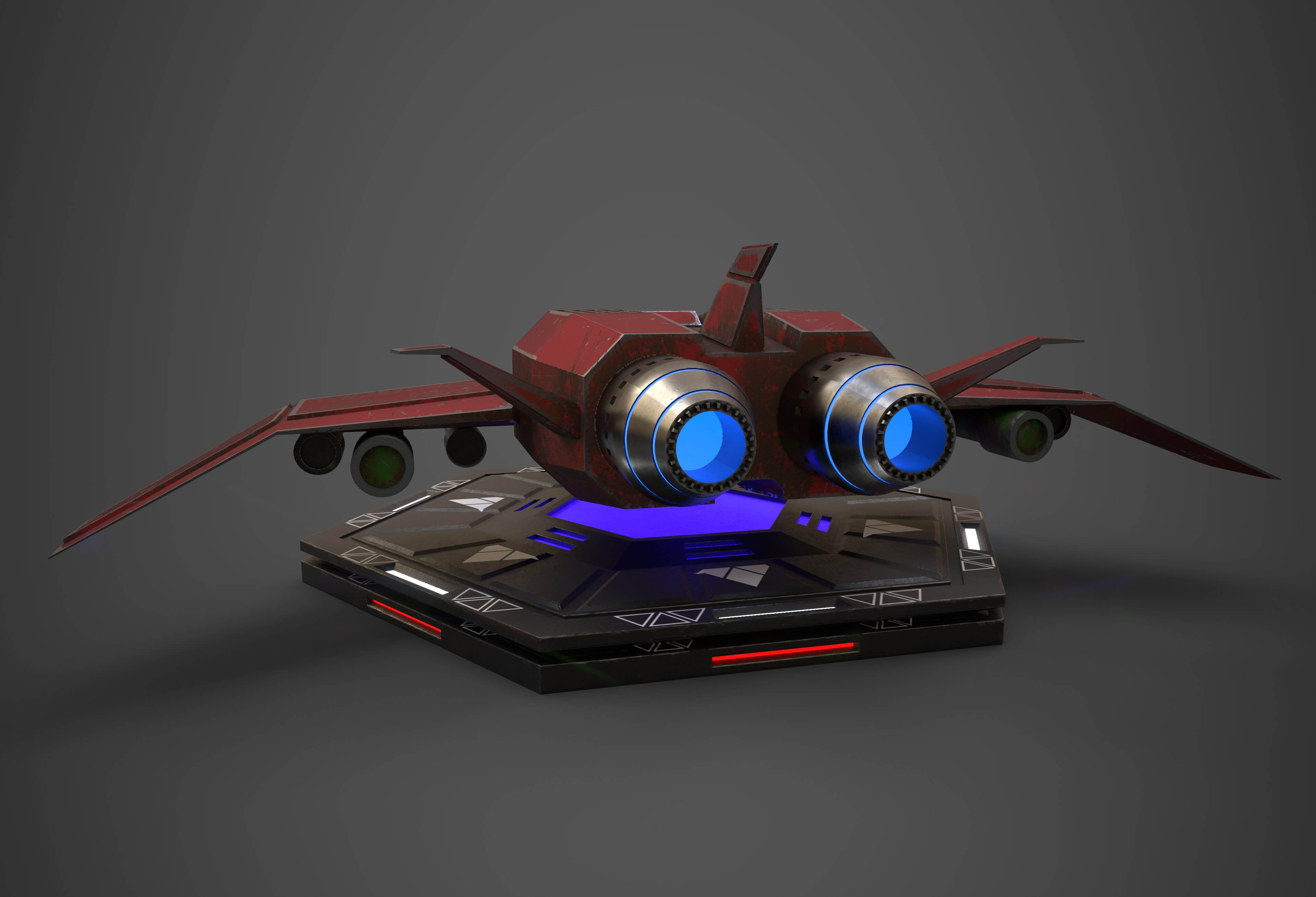 Sci-Fi Spaceship Plane 3D Model by ApuArt