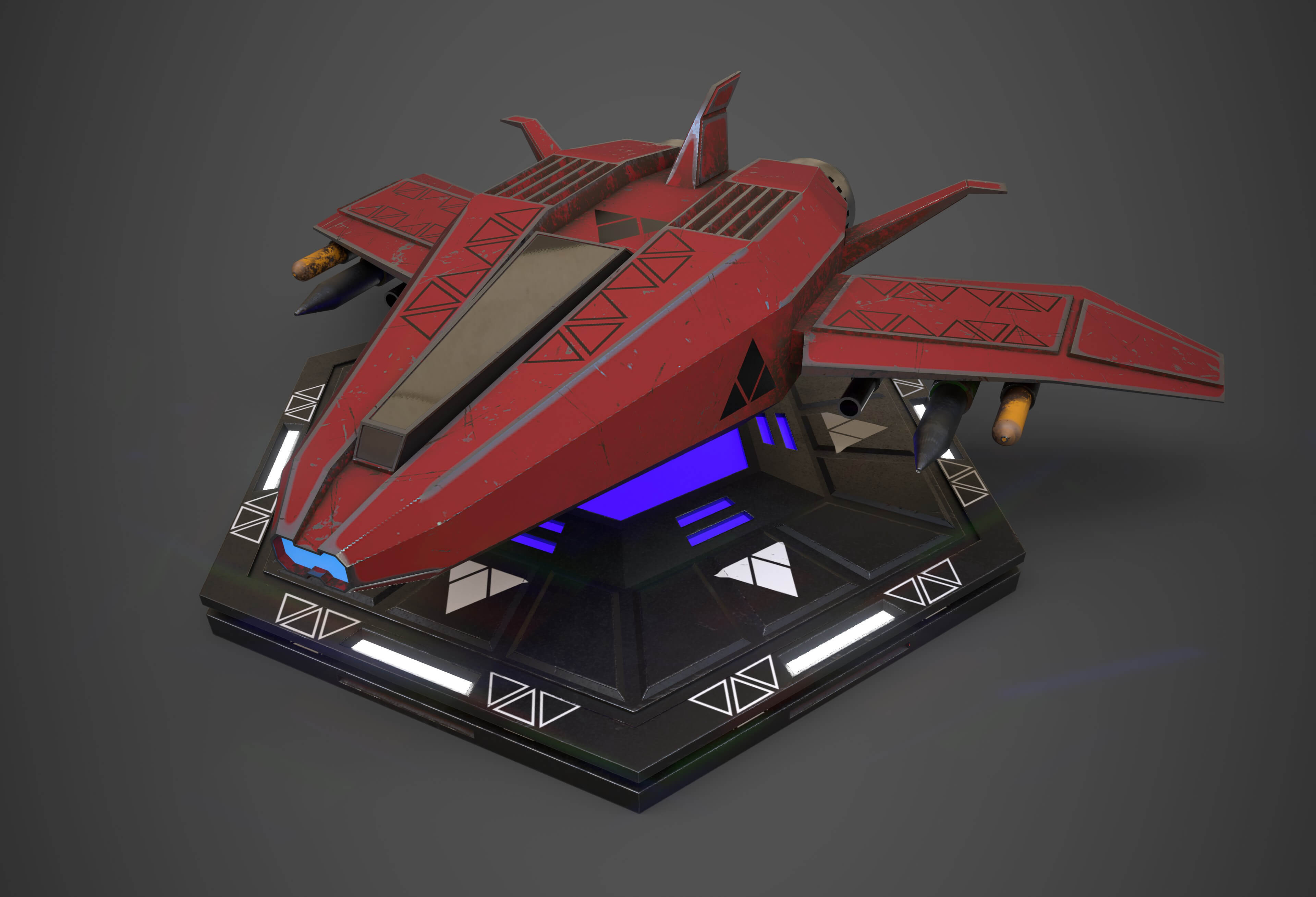 Sci-Fi Spaceship Plane 3D Model by ApuArt