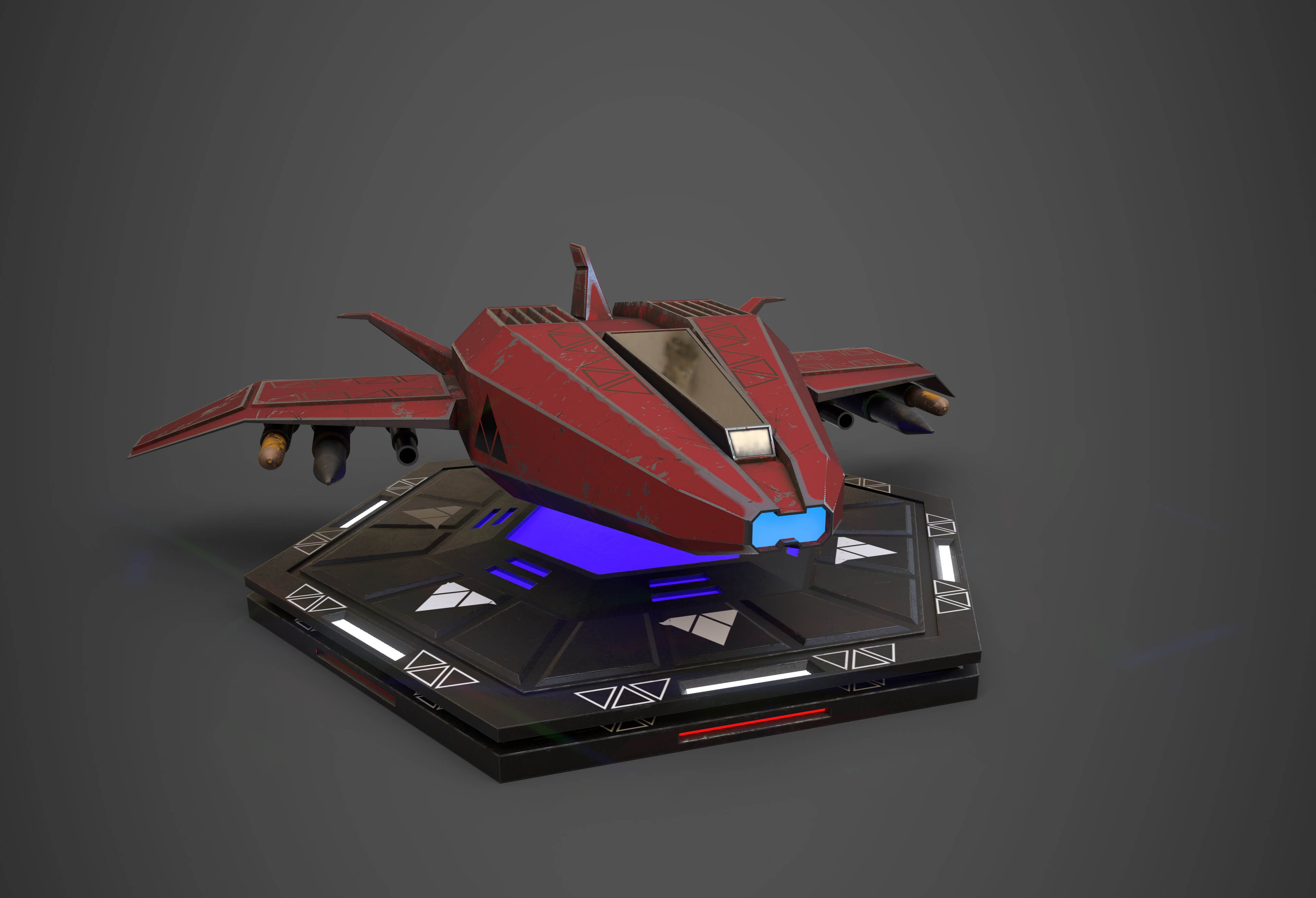 Sci-Fi Spaceship Plane 3D Model by ApuArt