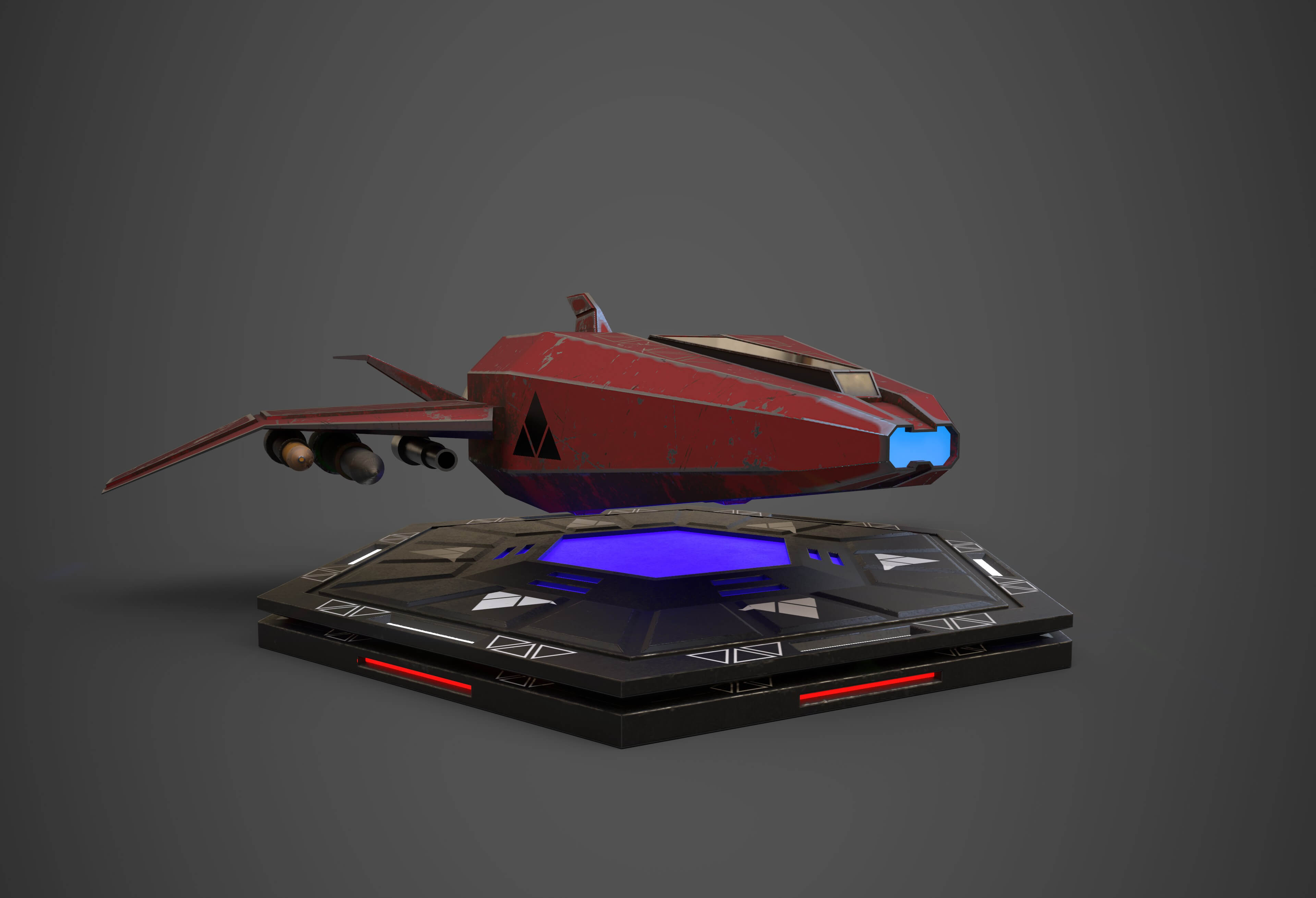 Sci-Fi Spaceship Plane 3D Model by ApuArt
