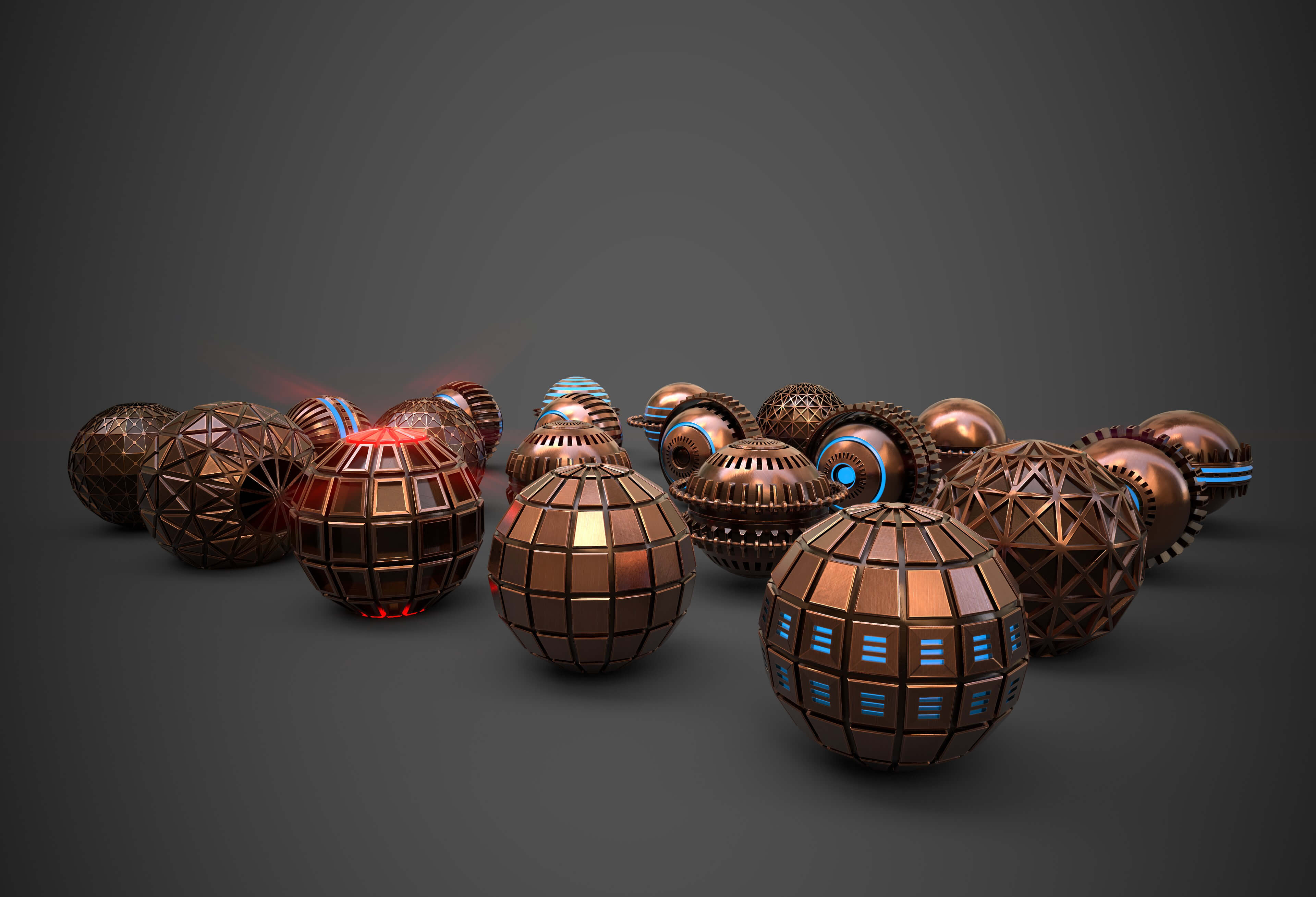 Sci-Fi Sphere Collection Metal Two 3D Model by ApuArt
