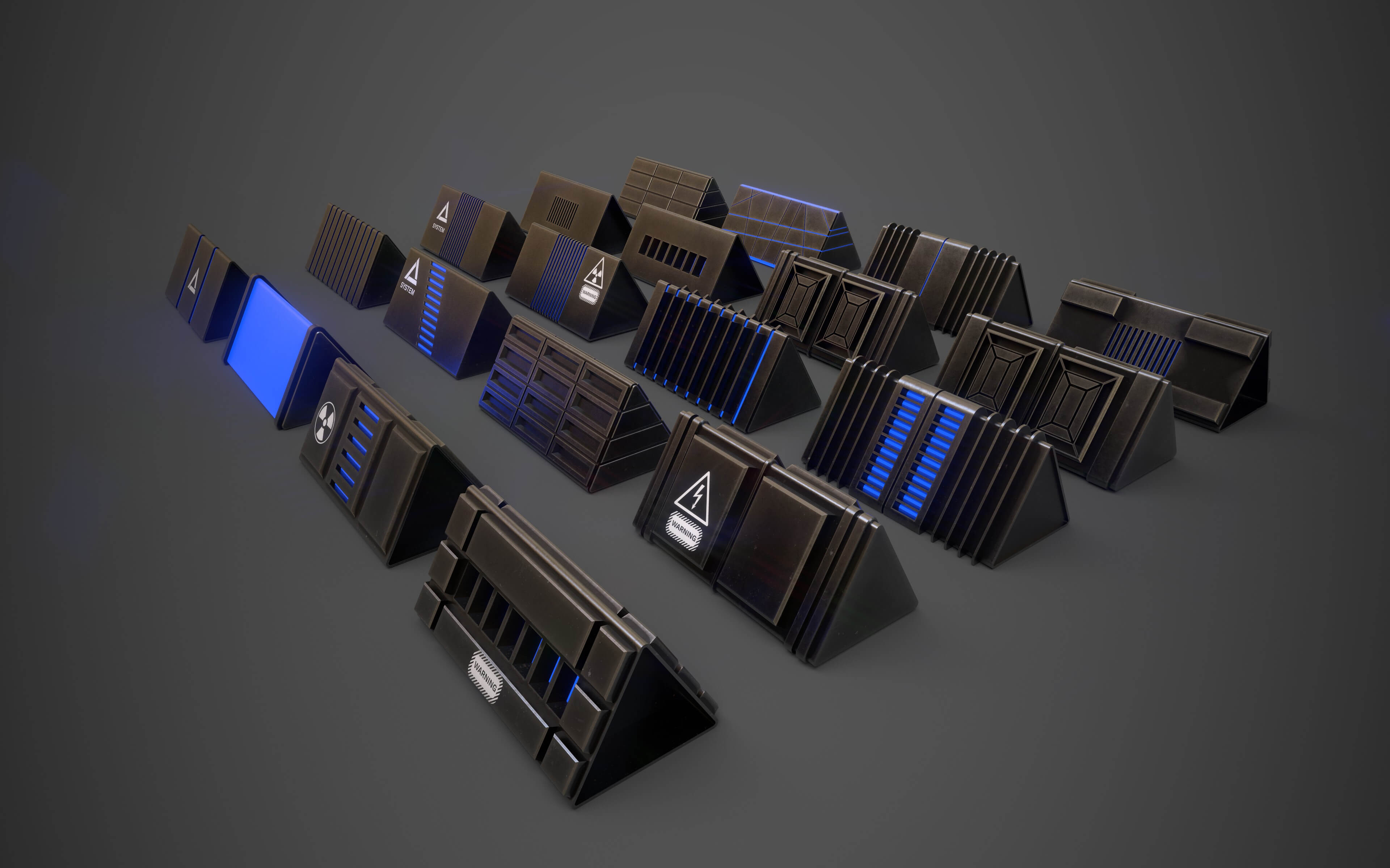 Sci-Fi Triangle Box Metal 3D Model by ApuArt