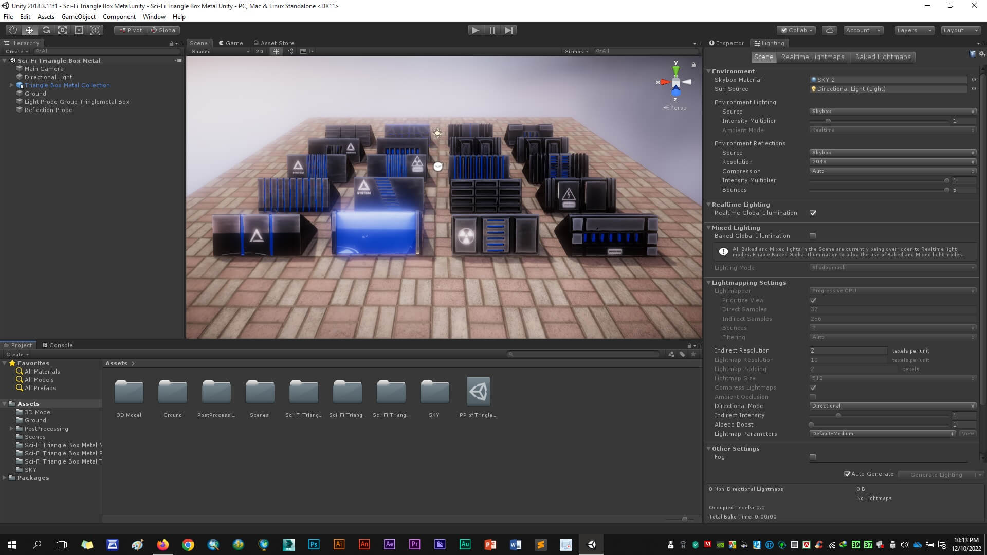 Sci-Fi Triangle Box Metal 3D Model by ApuArt