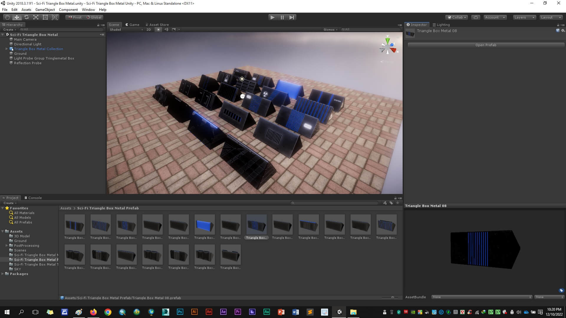 Sci-Fi Triangle Box Metal 3D Model by ApuArt