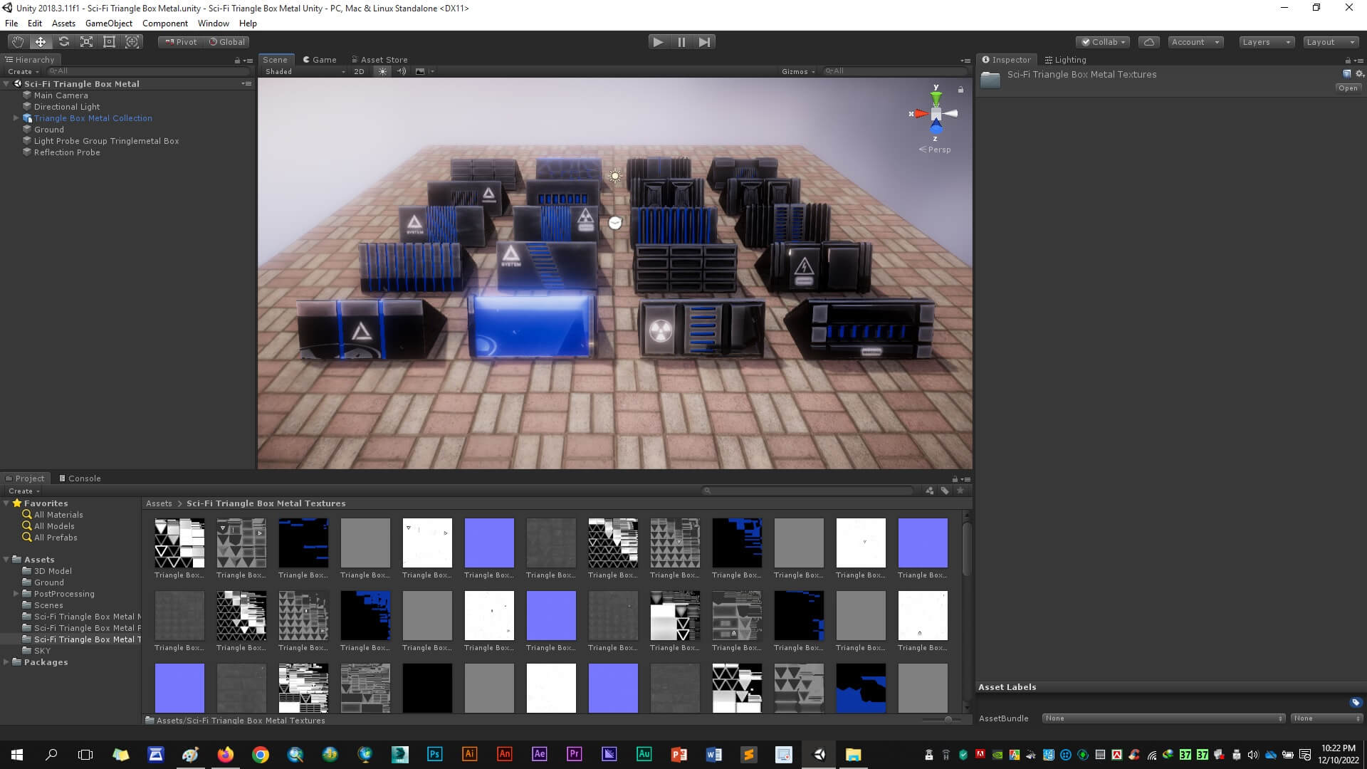 Sci-Fi Triangle Box Metal 3D Model by ApuArt