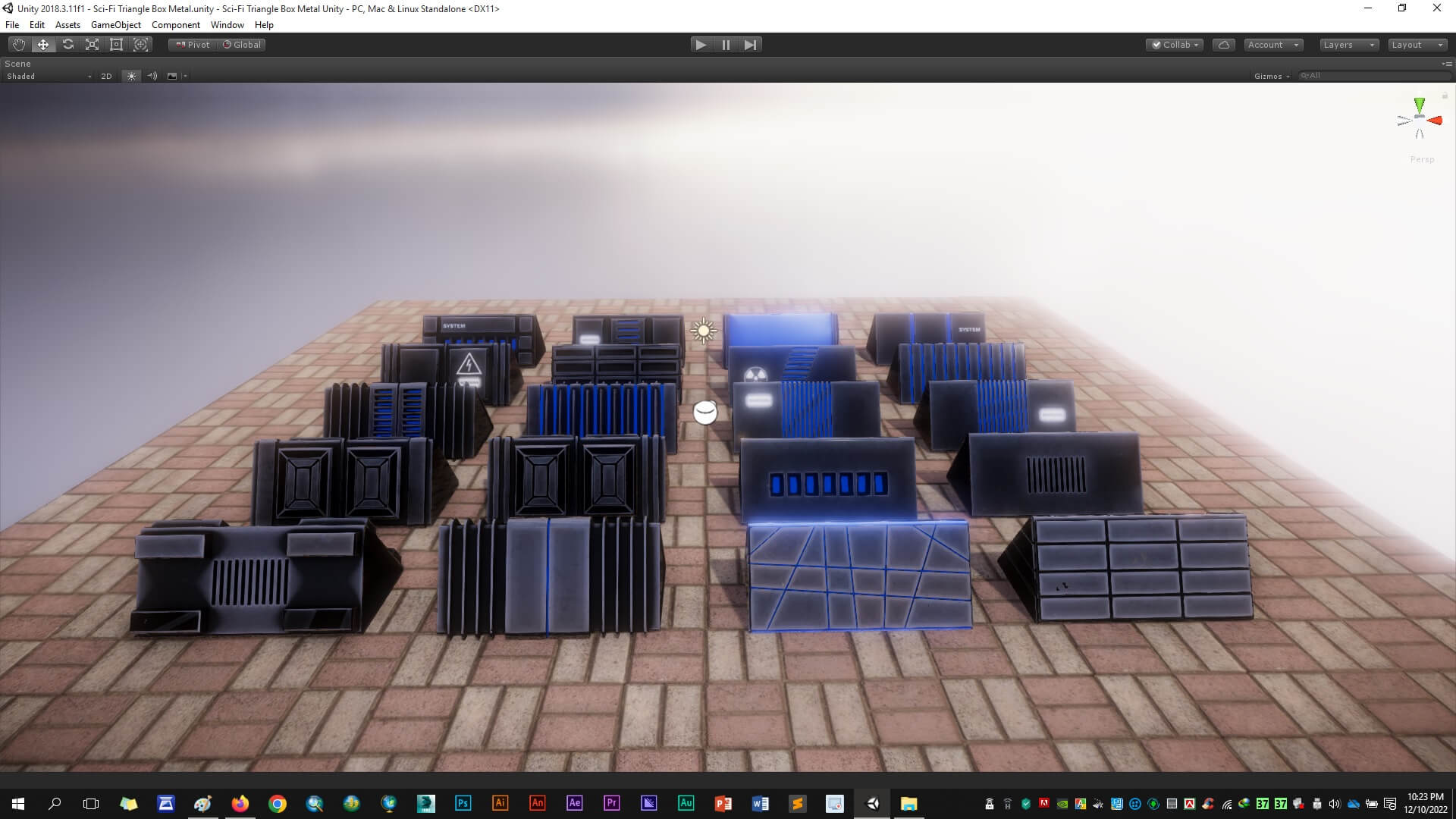 Sci-Fi Triangle Box Metal 3D Model by ApuArt