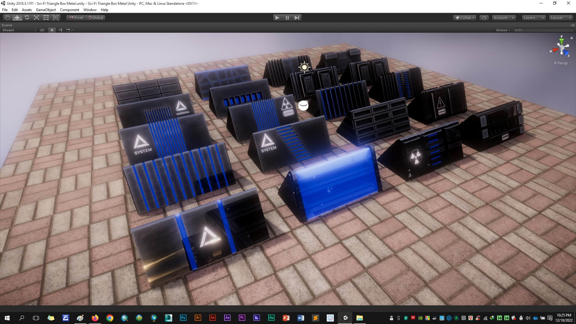 Sci-Fi Triangle Box Metal 3D Model by ApuArt