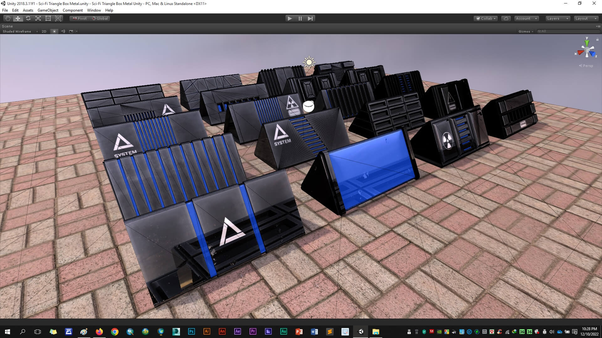 Sci-Fi Triangle Box Metal 3D Model by ApuArt