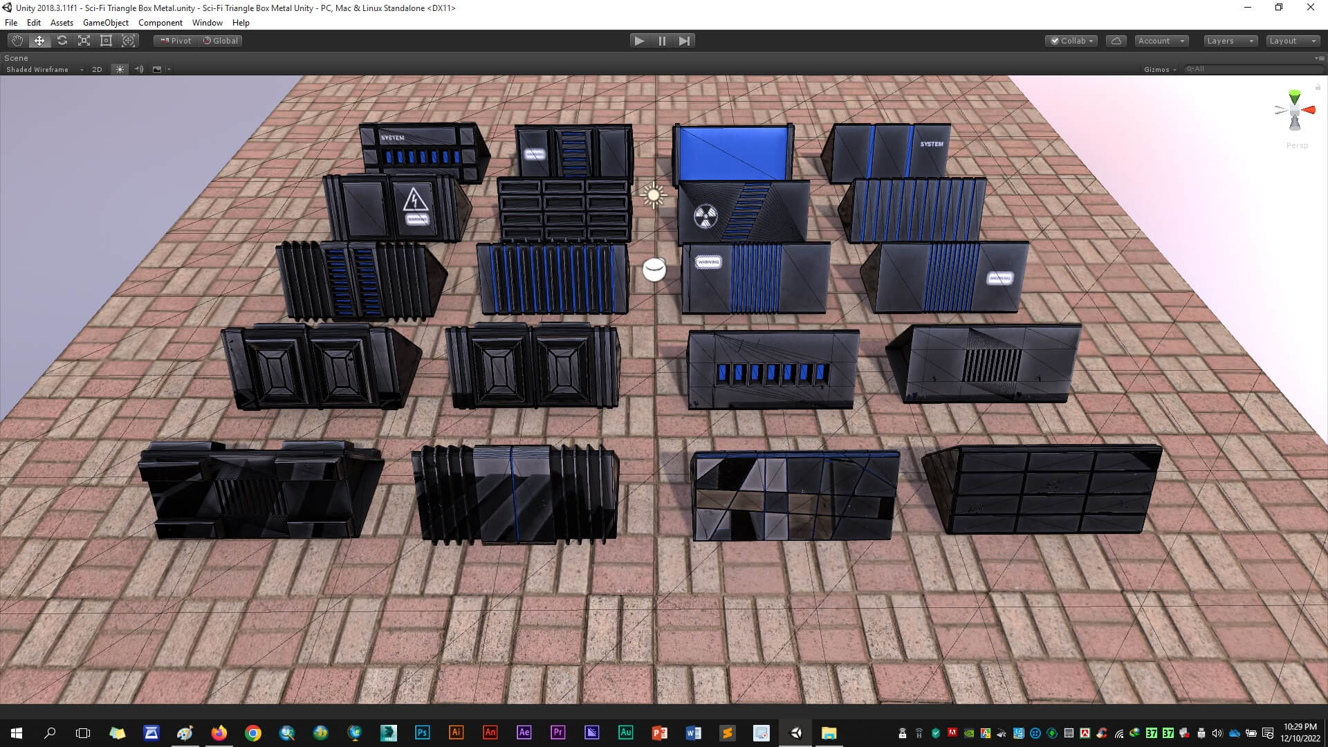 Sci-Fi Triangle Box Metal 3D Model by ApuArt