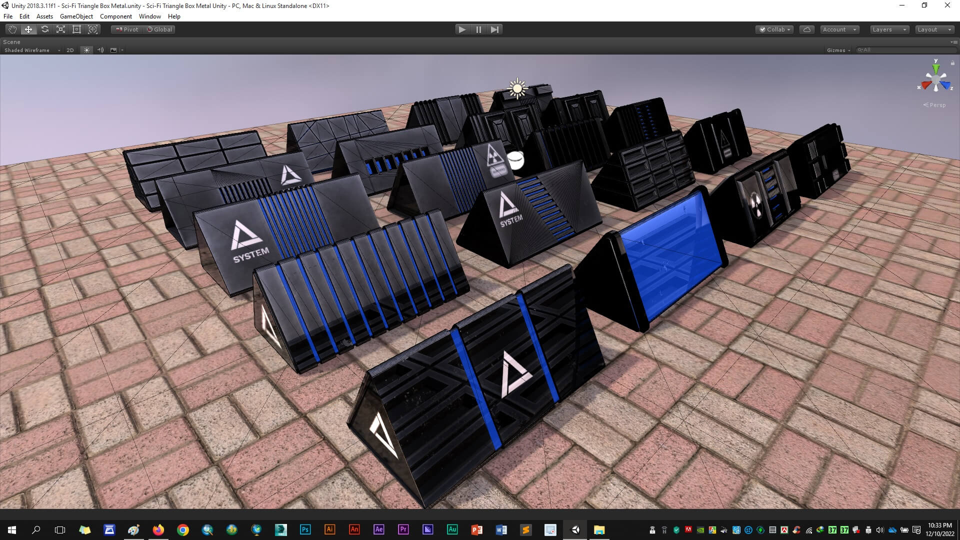 Sci-Fi Triangle Box Metal 3D Model by ApuArt
