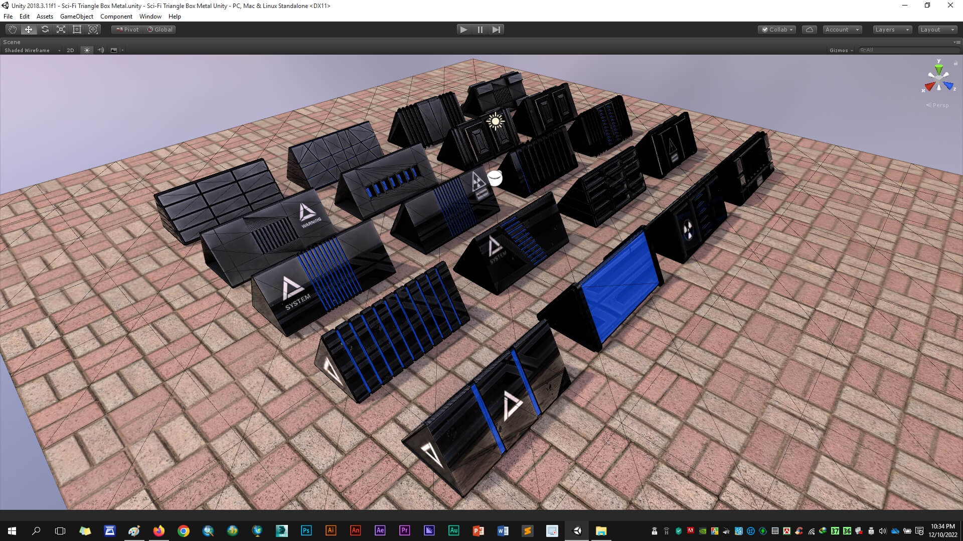 Sci-Fi Triangle Box Metal 3D Model by ApuArt
