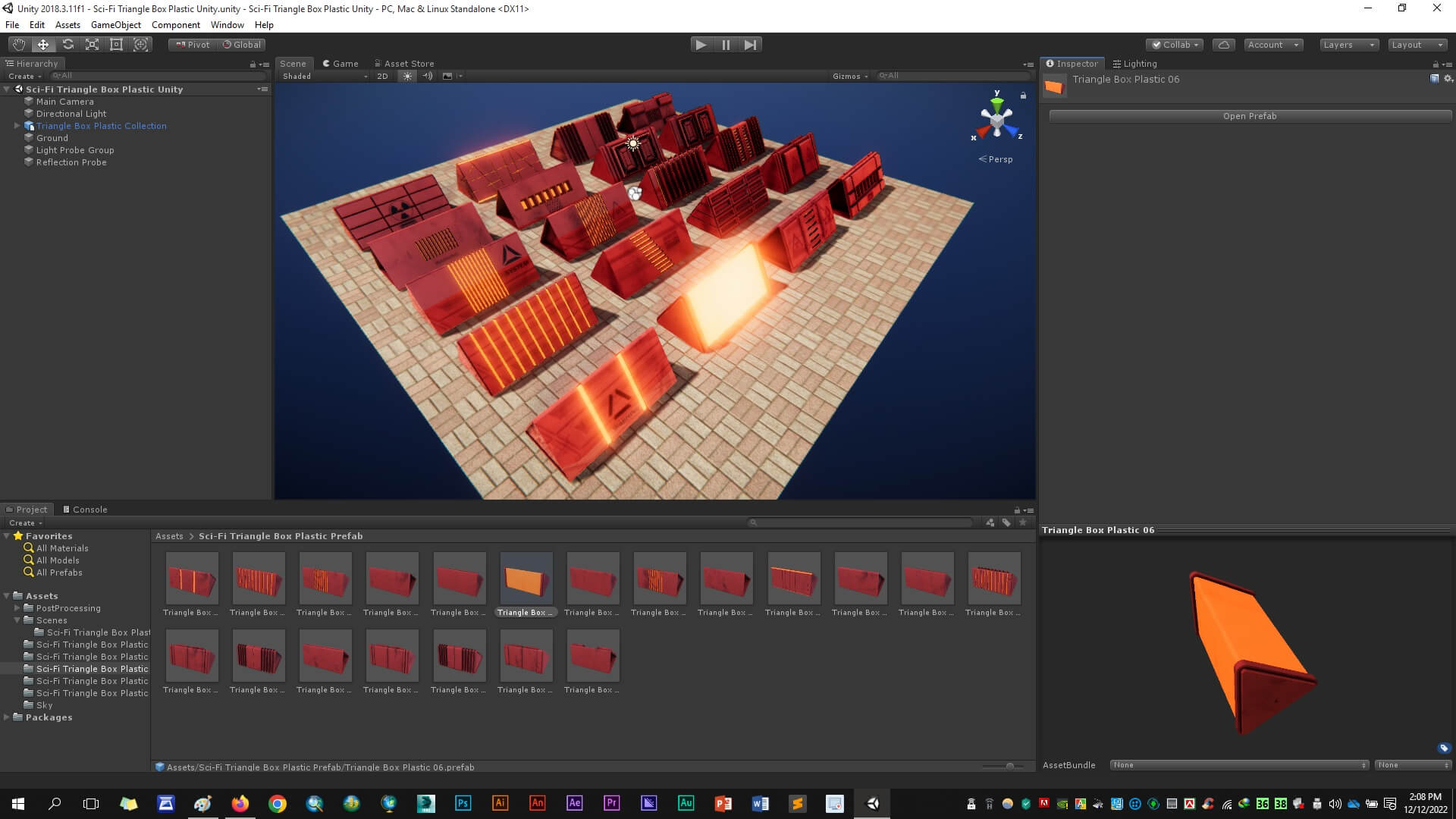 Sci-Fi Triangle Box Plastic 3D Model by ApuArt